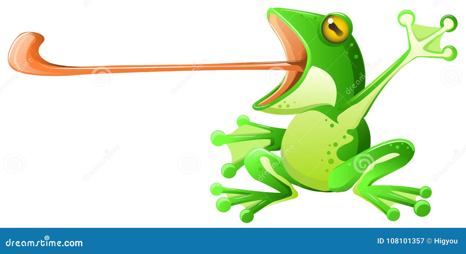 Fumetto Della Lingua Della Rana Illustrazione Vettoriale ...