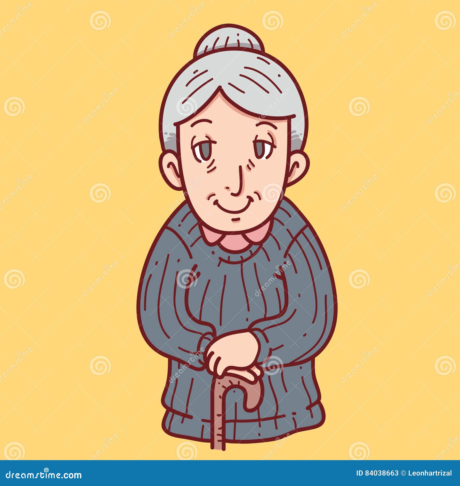 Fumetto della nonna illustrazione vettoriale. Illustrazione di ...