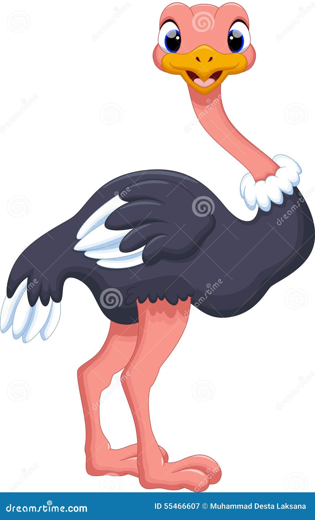 Fumetto dello struzzo illustrazione di stock. Illustrazione di ragazza ...