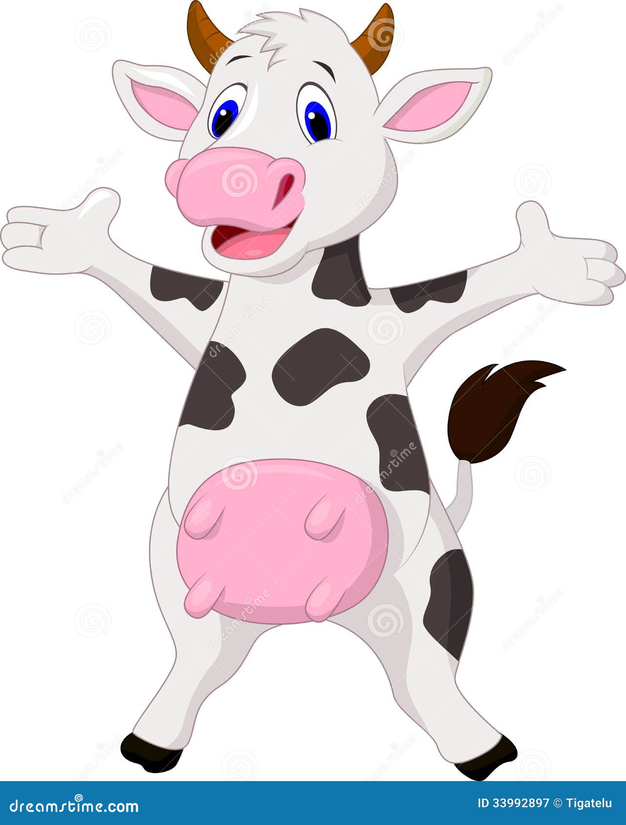 Fumetto felice della mucca illustrazione vettoriale. Illustrazione di ...