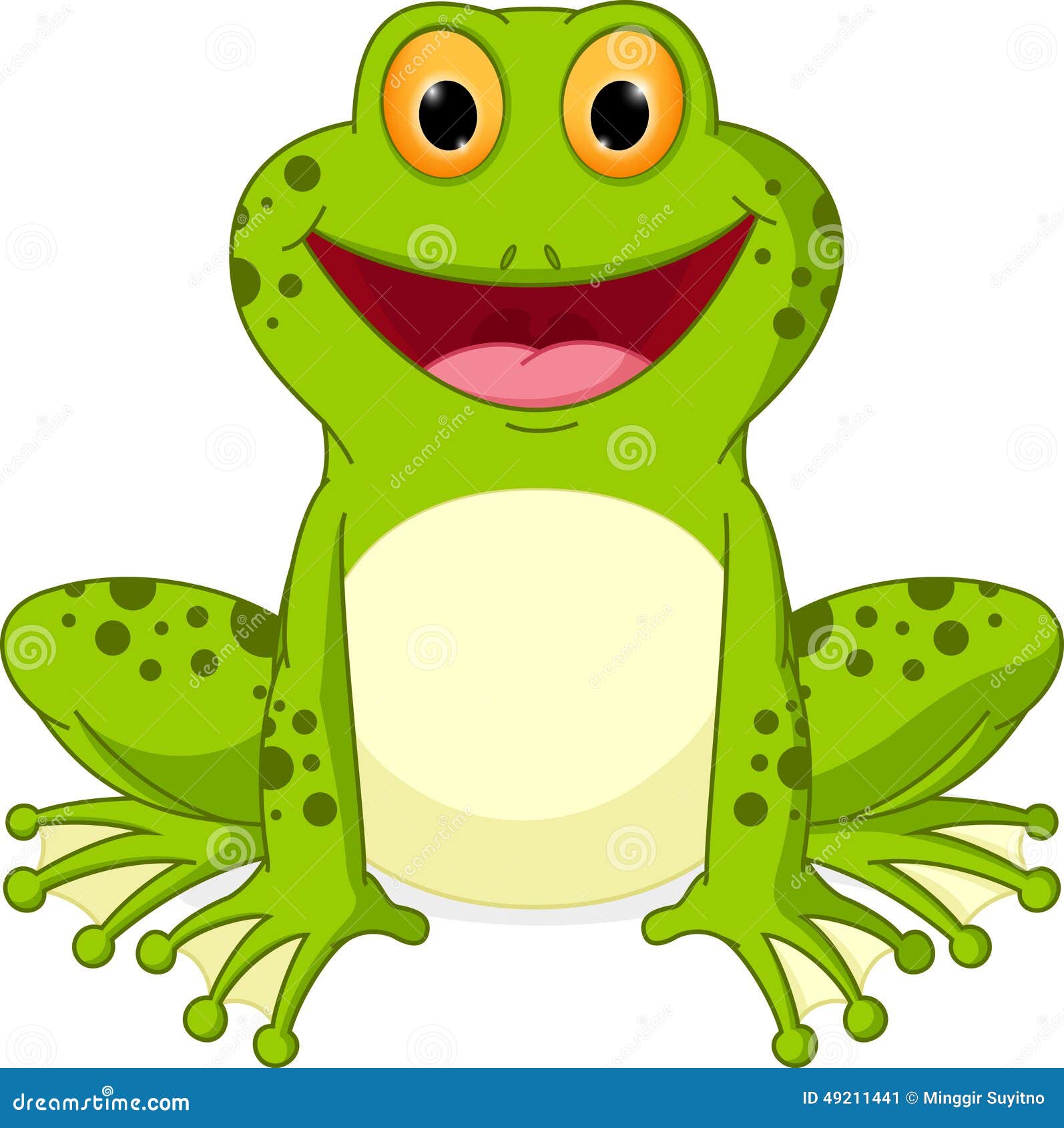 Fumetto felice della rana illustrazione vettoriale. Illustrazione di ...