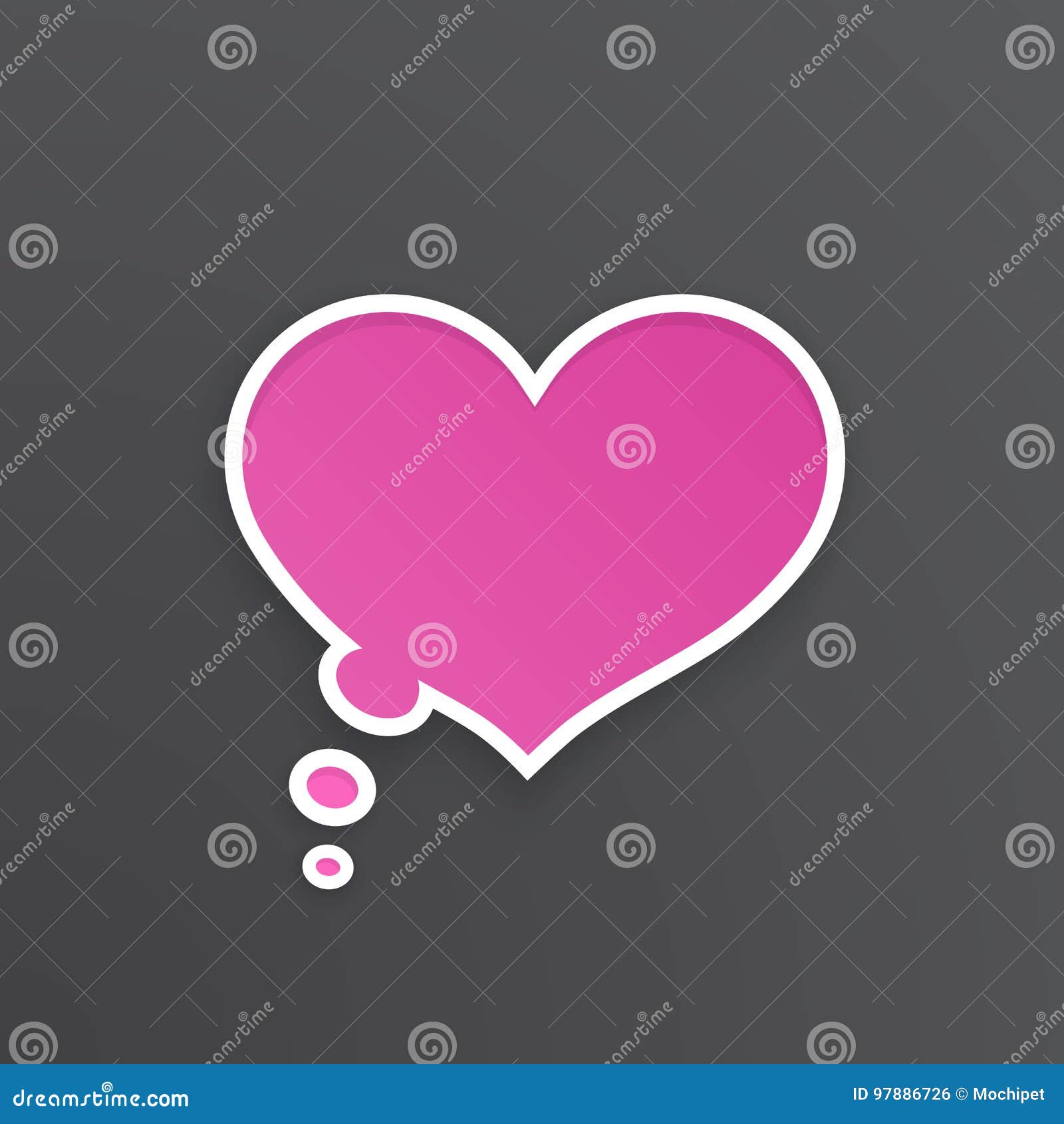 Fumetto Rosa Per I Pensieri a Forma Del Cuore Illustrazione Vettoriale ...