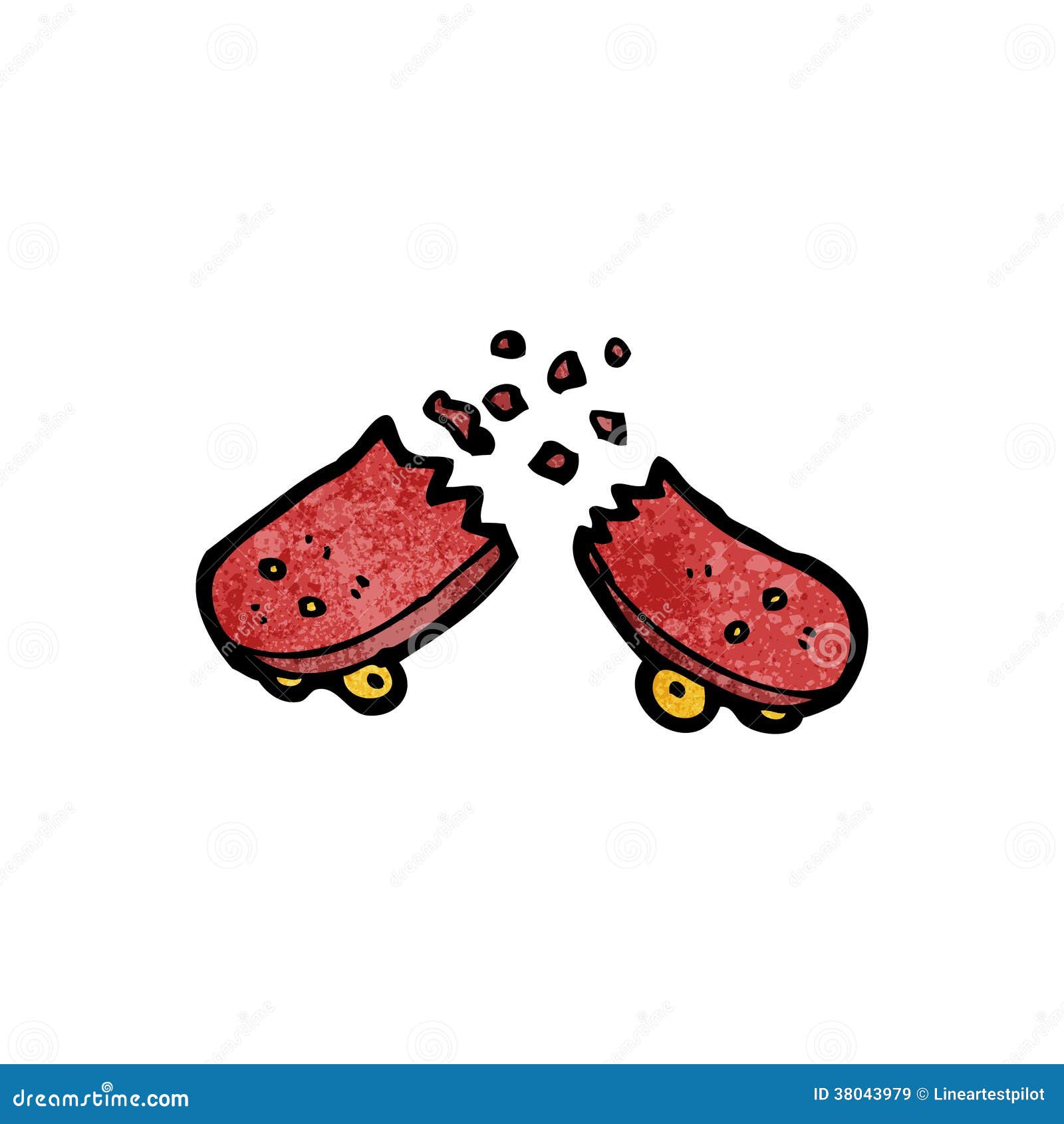 Fumetto rotto del pattino illustrazione vettoriale. Illustrazione di ...