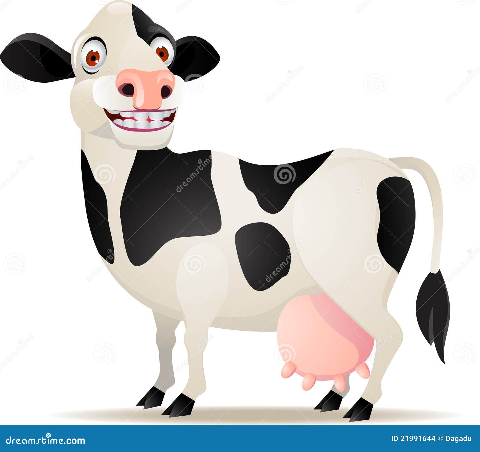 Fumetto Sorridente Della Mucca Illustrazione Vettoriale - Illustrazione ...