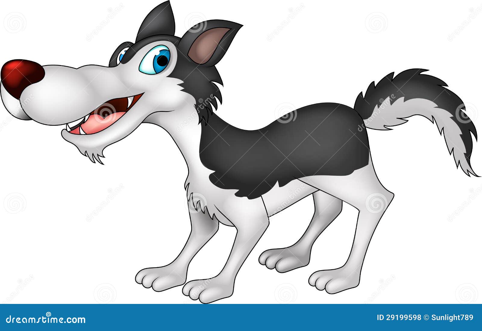 Fumetto sveglio del lupo illustrazione di stock. Illustrazione di ...