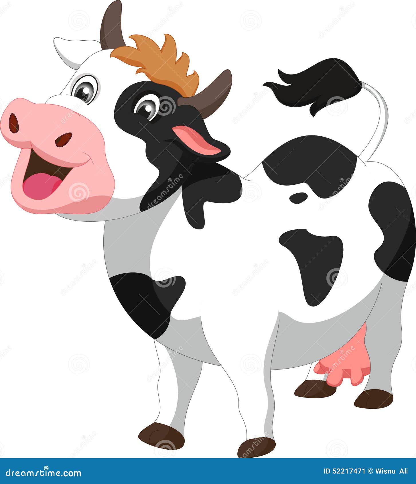 Fumetto Sveglio Della Mucca Illustrazione Vettoriale - Illustrazione di ...