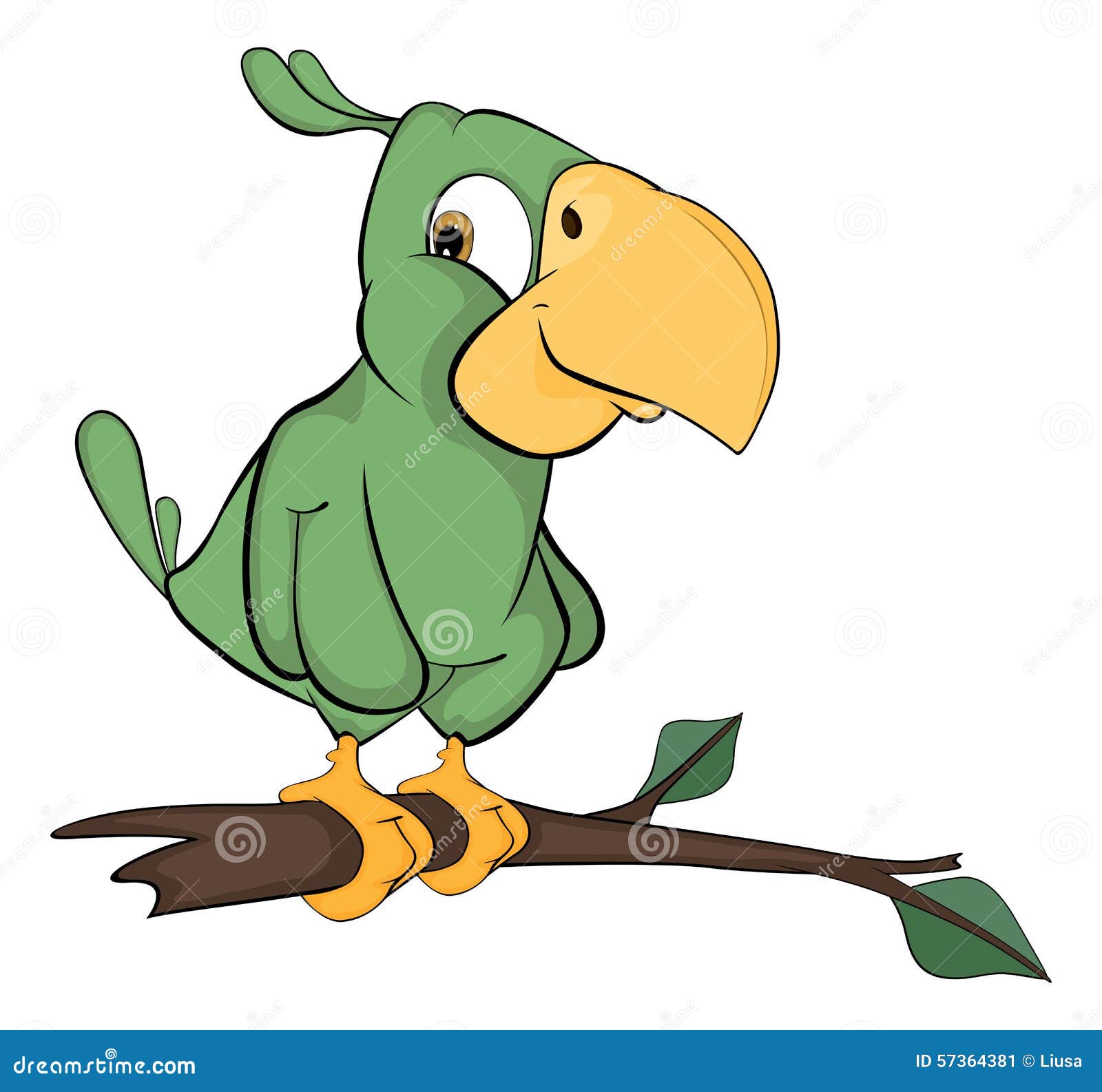 Fumetto Verde Del Pappagallo Illustrazione Vettoriale - Illustrazione ...
