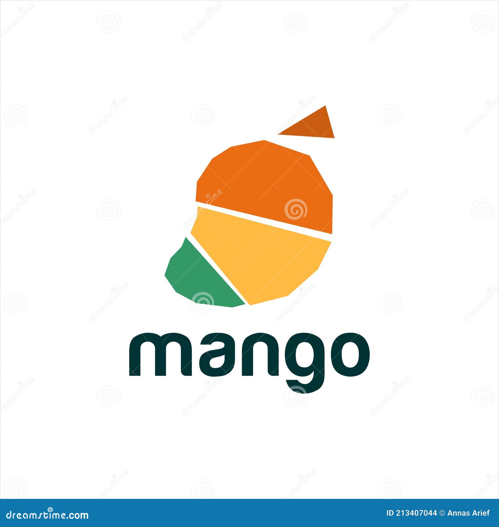 Fun Abstract Mango Bold Shape Logo Template Stock Vector - Illustration ...