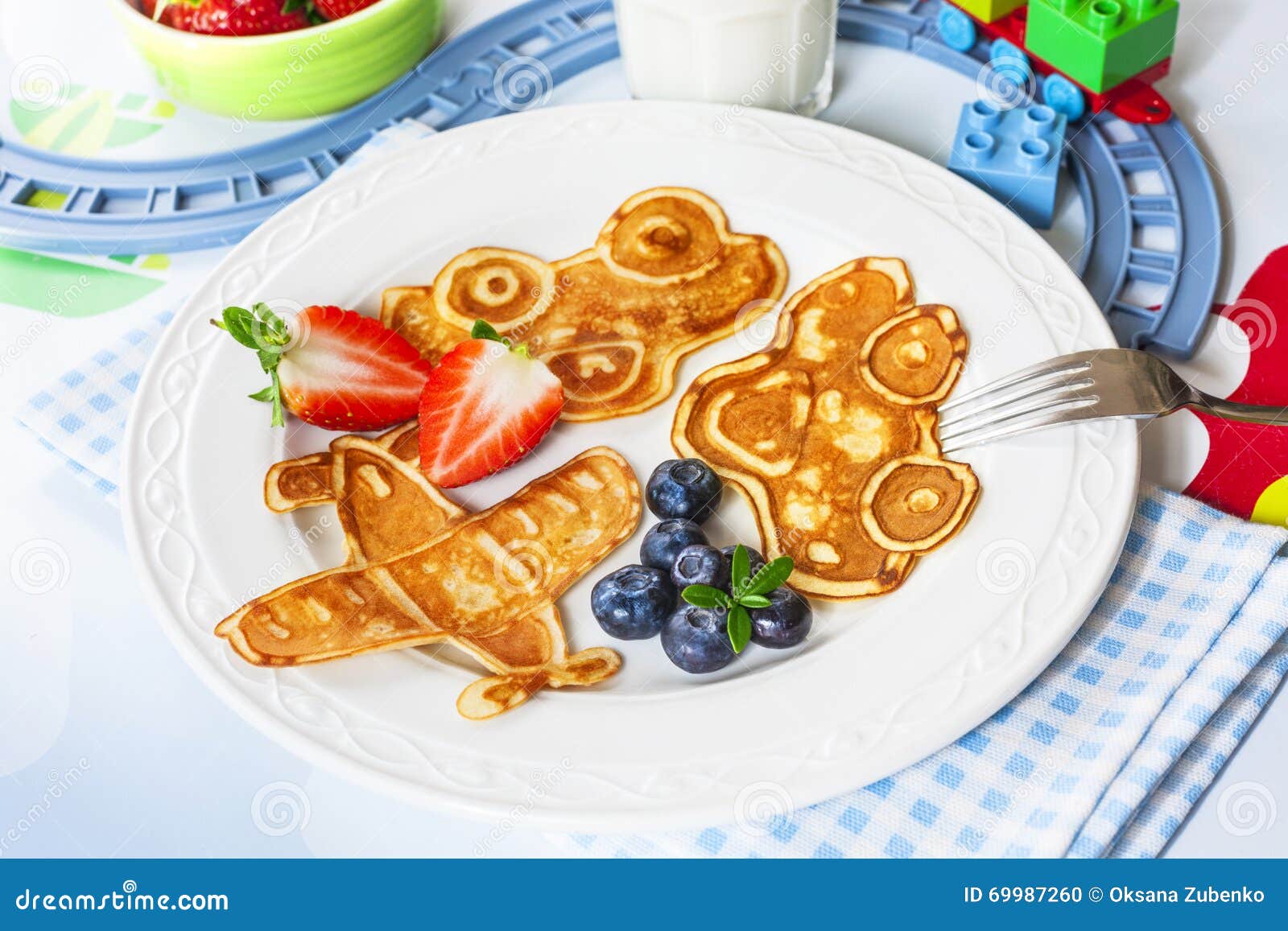 Fun Airplane and Car Shaped Pancakes for Kids Stock Photo - Image of ...