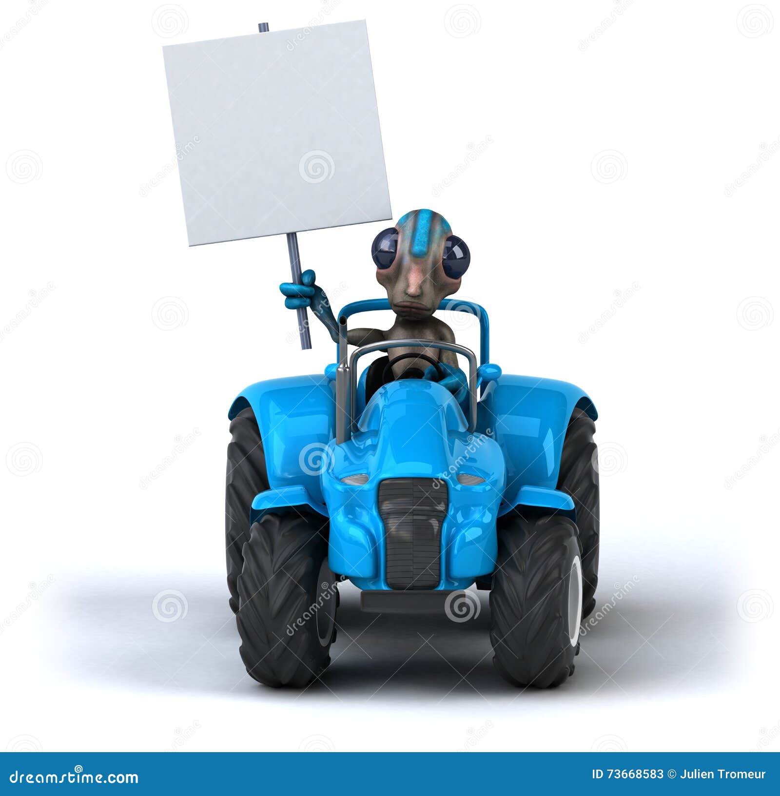 Fun alien stock illustration. Illustration of mower, rural - 73668583