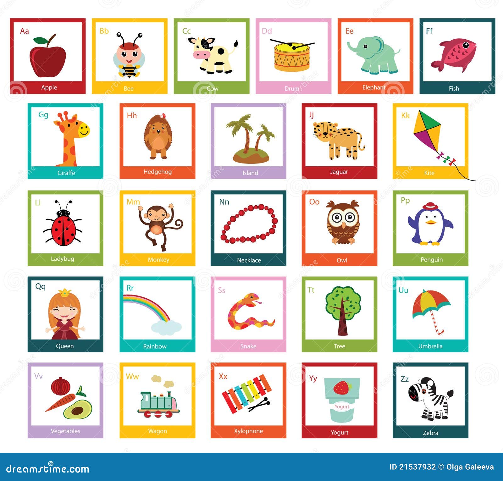 Fun Alphabet stock vector. Illustration of giraffe, jaguar - 21537932