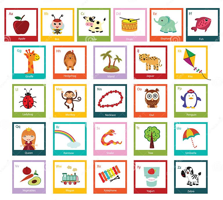 Fun Alphabet stock vector. Illustration of giraffe, jaguar - 21537932