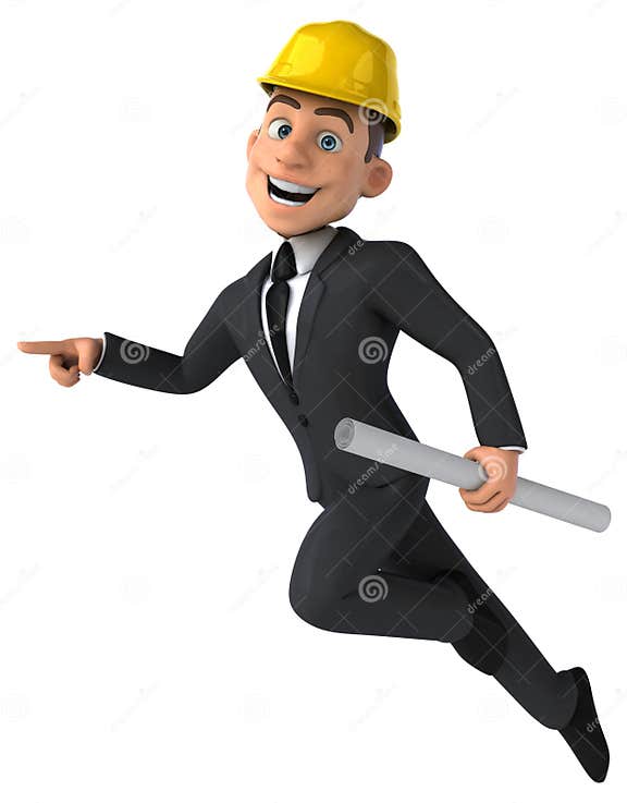 Fun architect stock illustration. Illustration of technician - 54932818