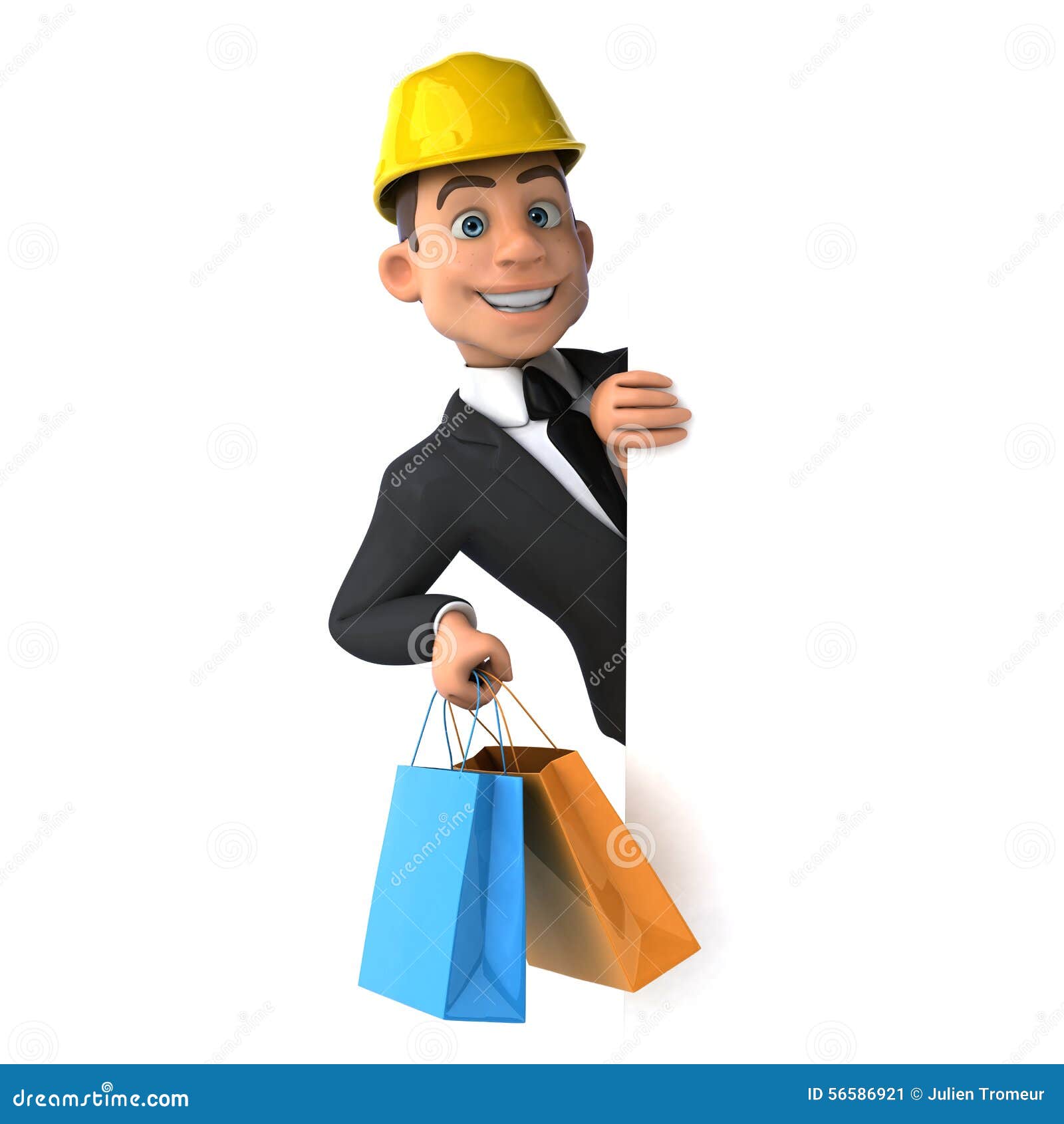 Fun architect stock illustration. Illustration of home - 56586921