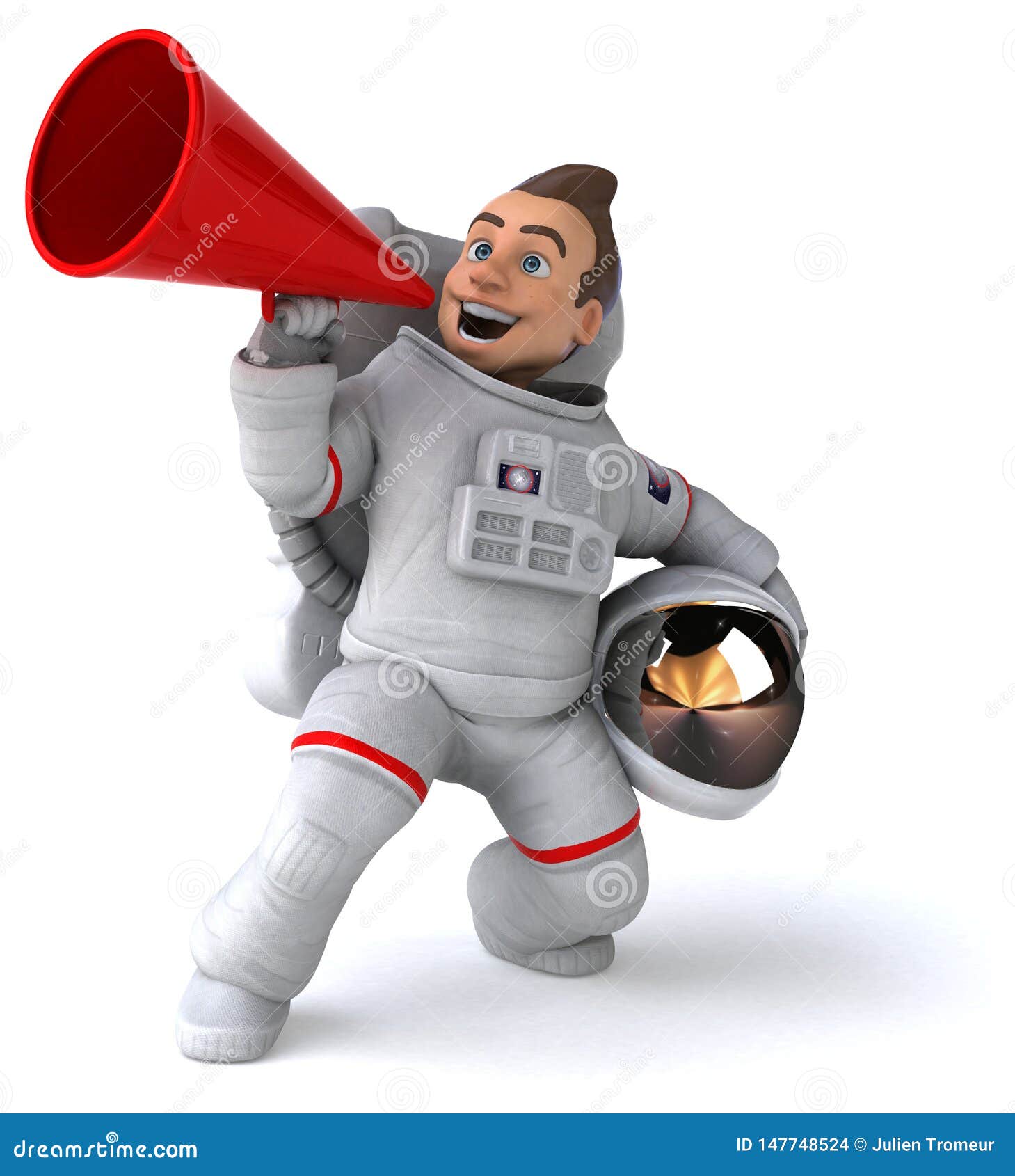 Fun Astronaut - 3D Illustration Stock Illustration - Illustration of ...