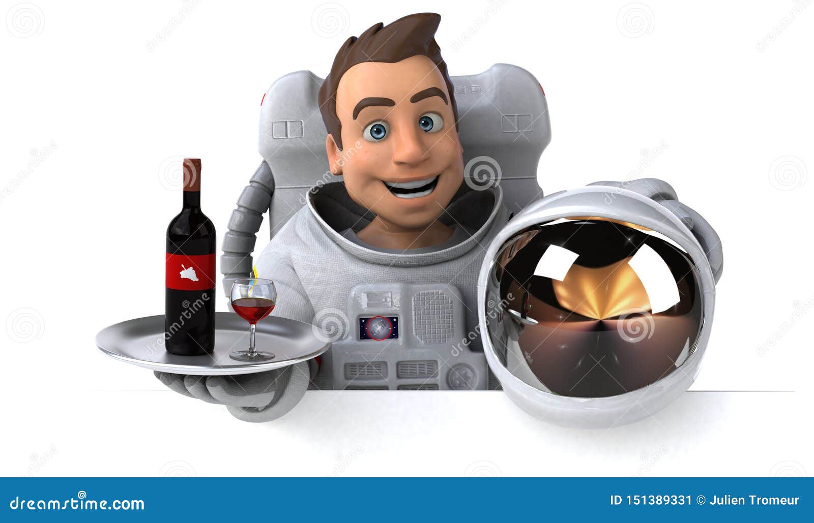 Fun Astronaut - 3D Illustration Stock Illustration - Illustration of ...