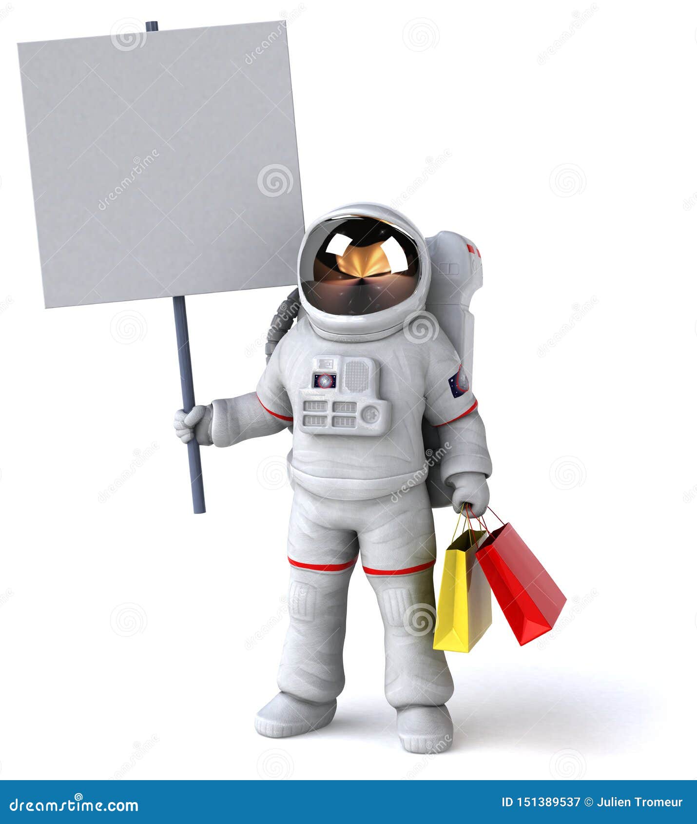Fun Astronaut - 3D Illustration Stock Illustration - Illustration of ...