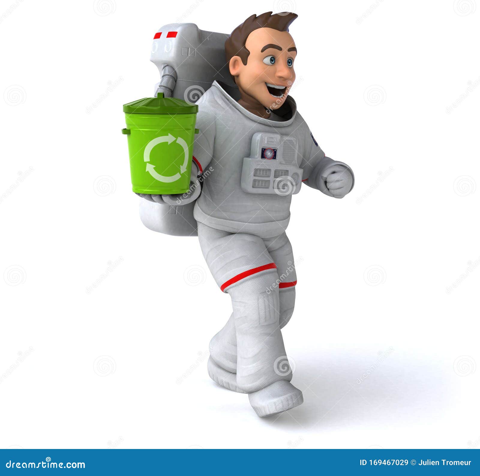 Fun Astronaut - 3D Illustration Stock Illustration - Illustration of ...