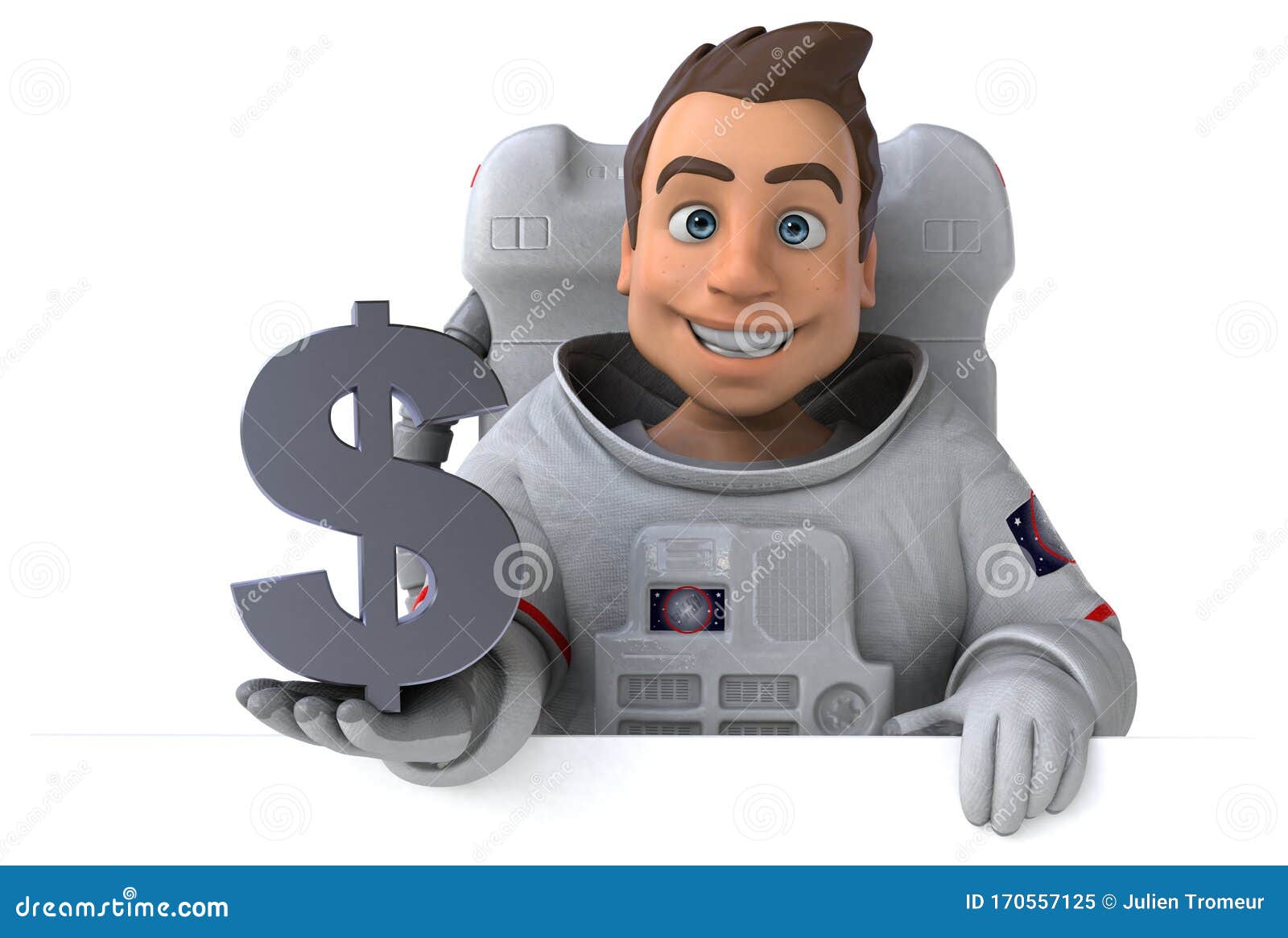 Fun Astronaut - 3D Illustration Stock Illustration - Illustration of ...