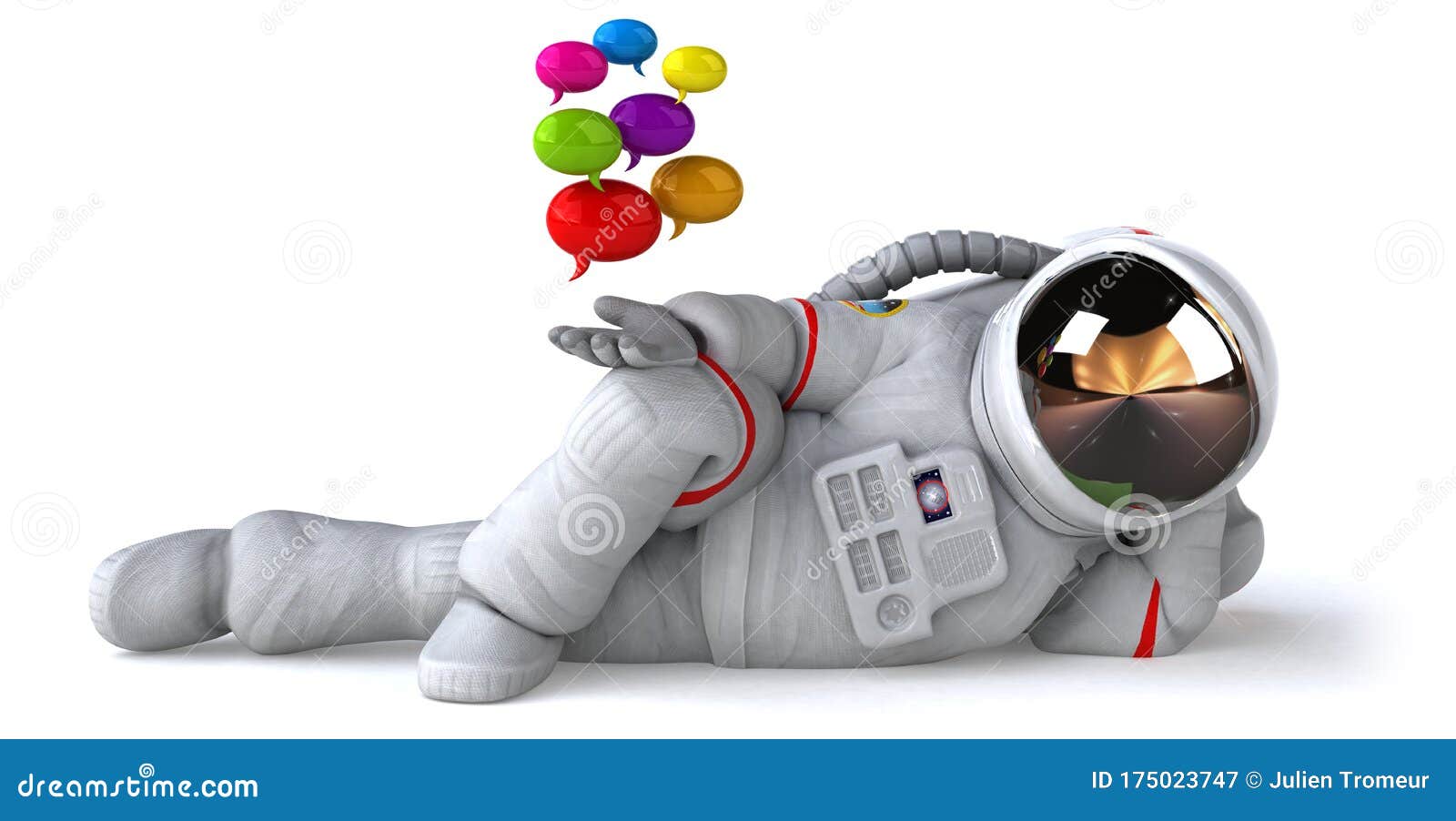 Fun Astronaut - 3D Illustration Stock Illustration - Illustration of ...
