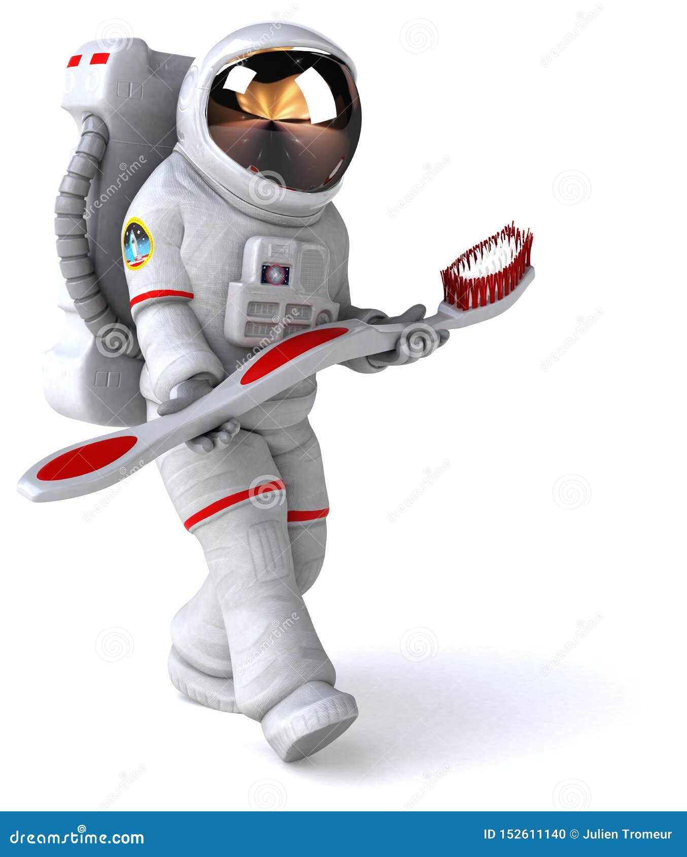 Fun Astronaut - 3D Illustration Stock Illustration - Illustration of ...