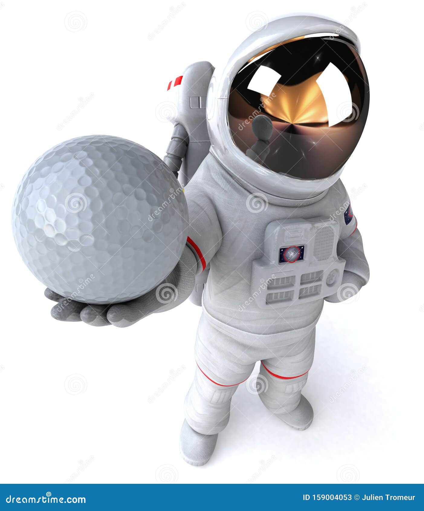 Fun Astronaut - 3D Illustration Stock Illustration - Illustration of ...