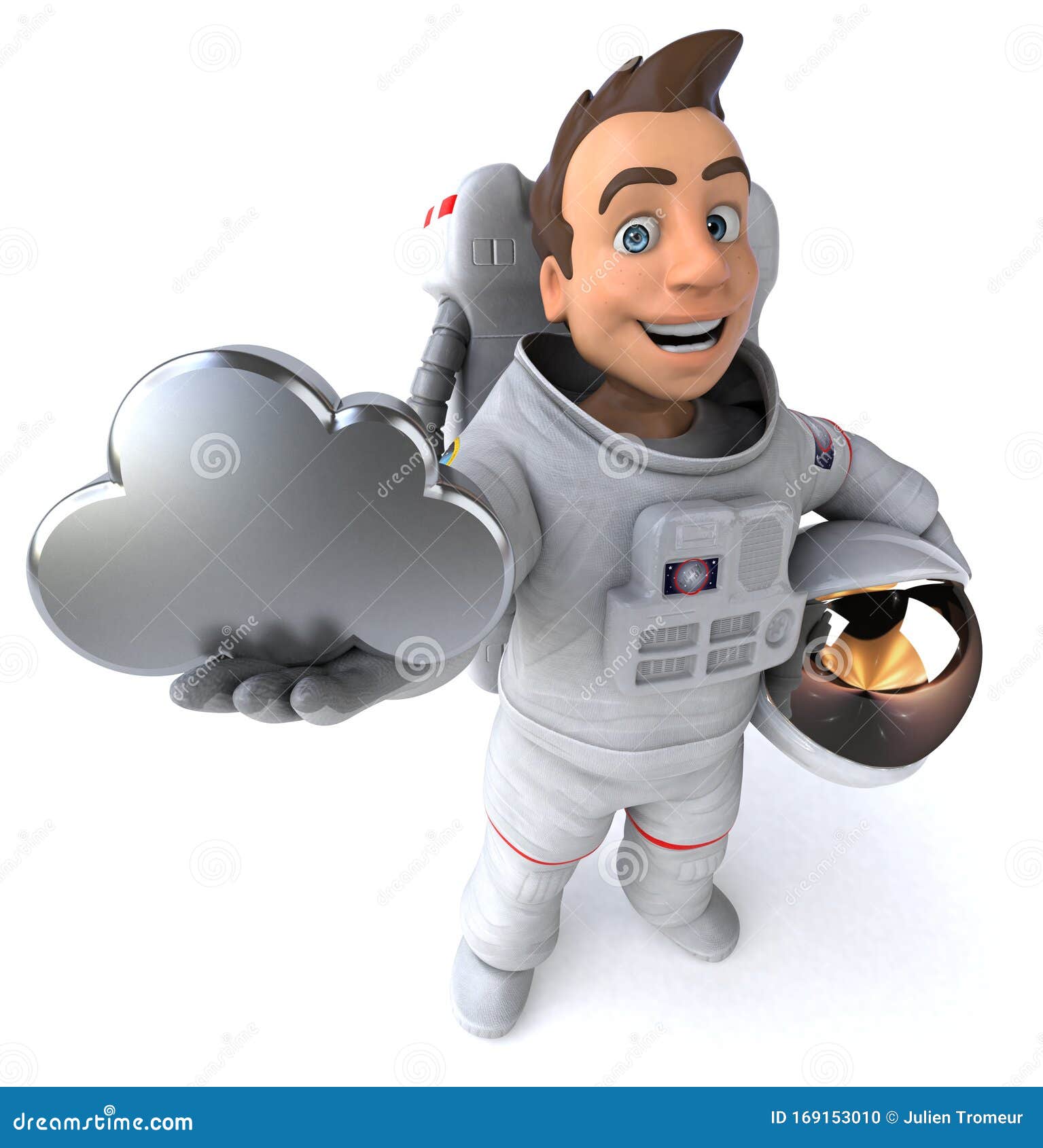 Fun Astronaut - 3D Illustration Stock Illustration - Illustration of ...