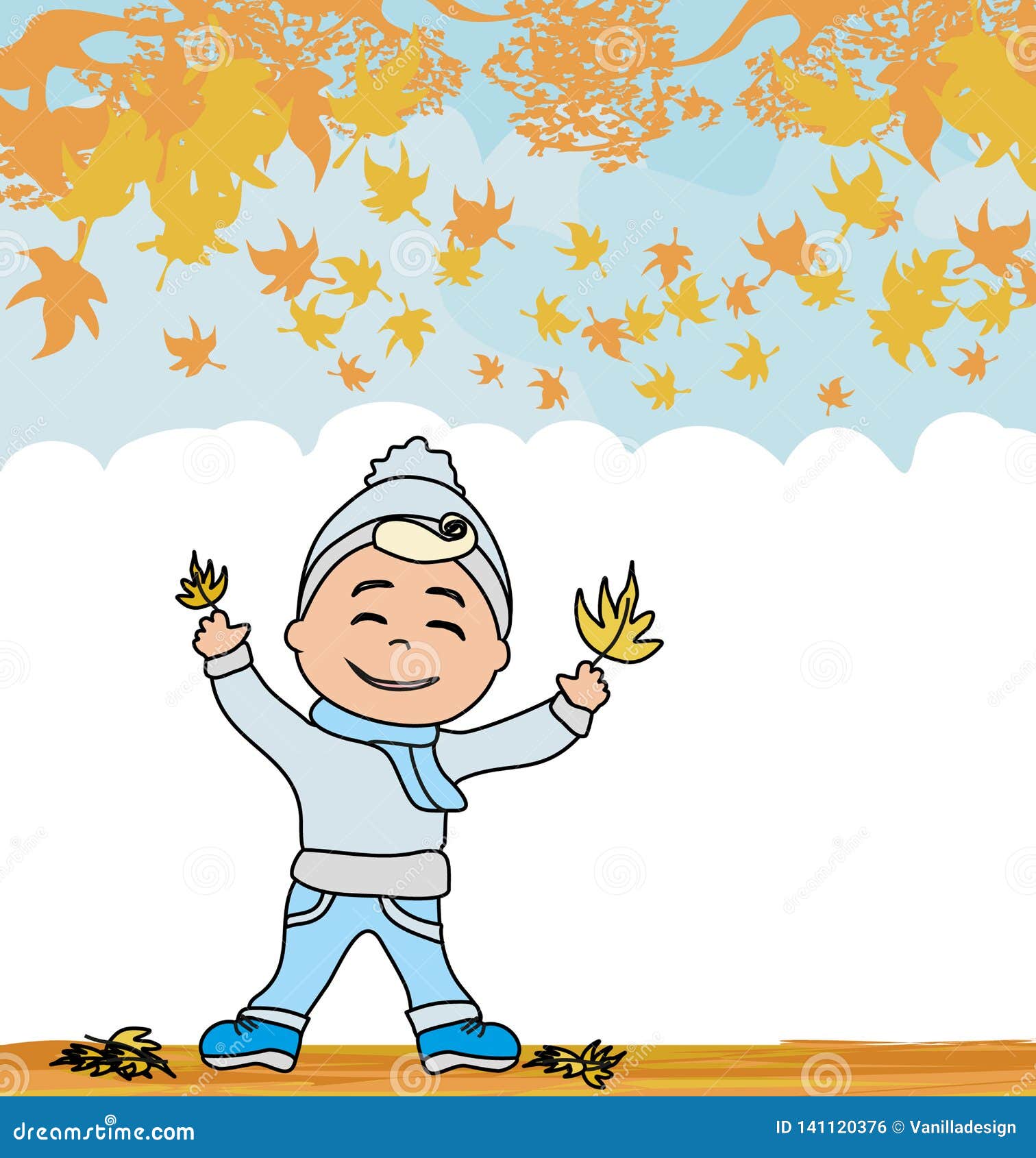 Fun in the Autumn Day - Autumn Frame Stock Vector - Illustration of ...