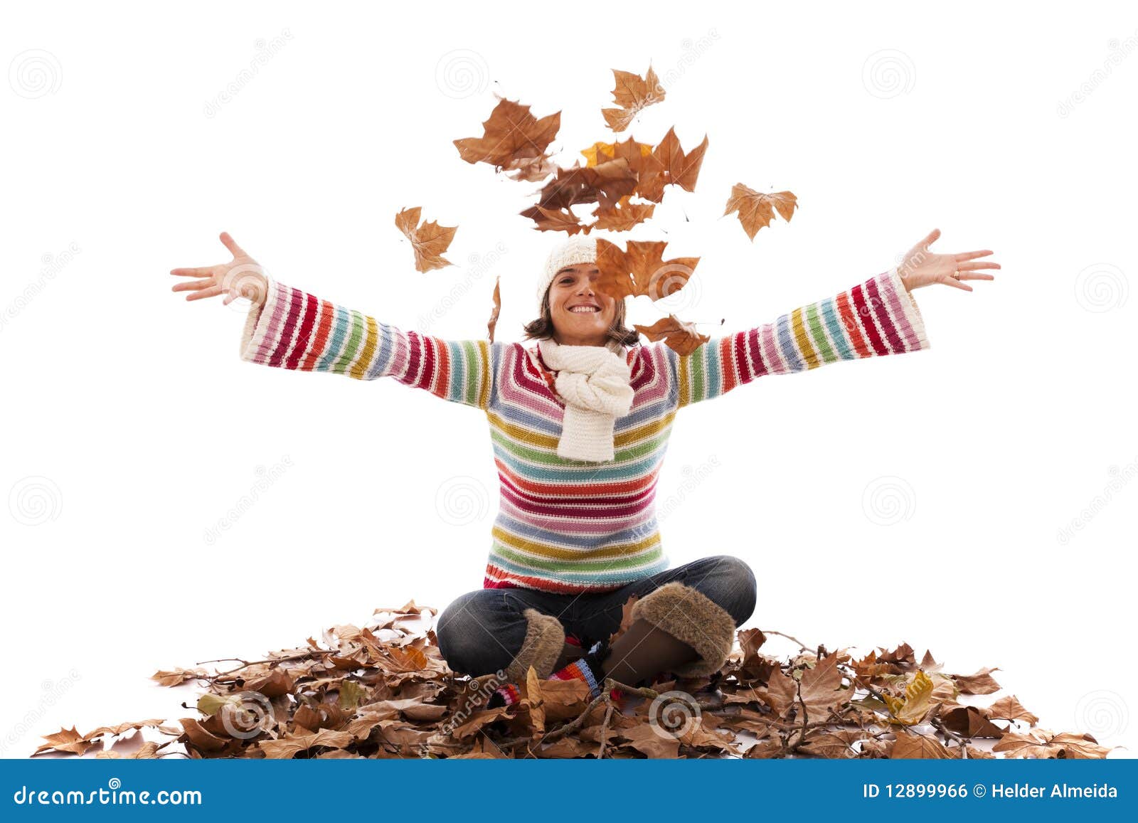 Fun at autumn season stock photo. Image of leaf, falling - 12899966
