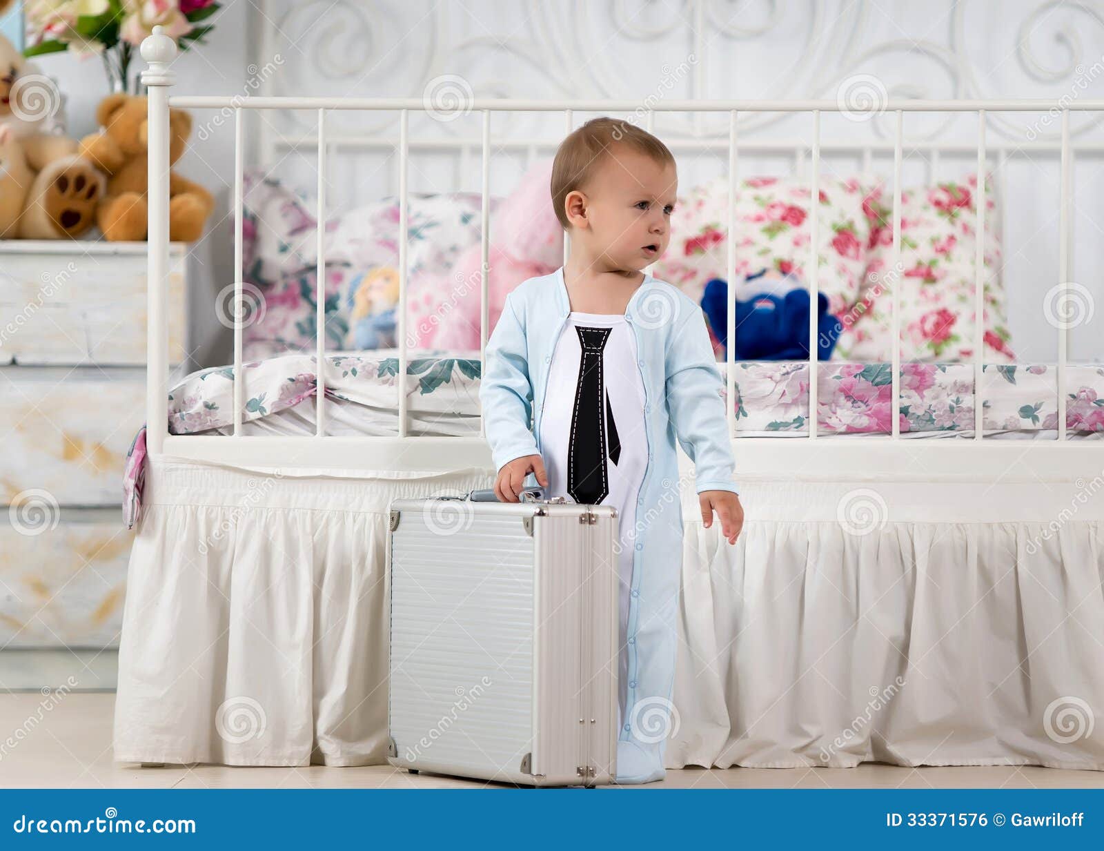 Fun baby stock photo. Image of life, bedroom, looking - 33371576