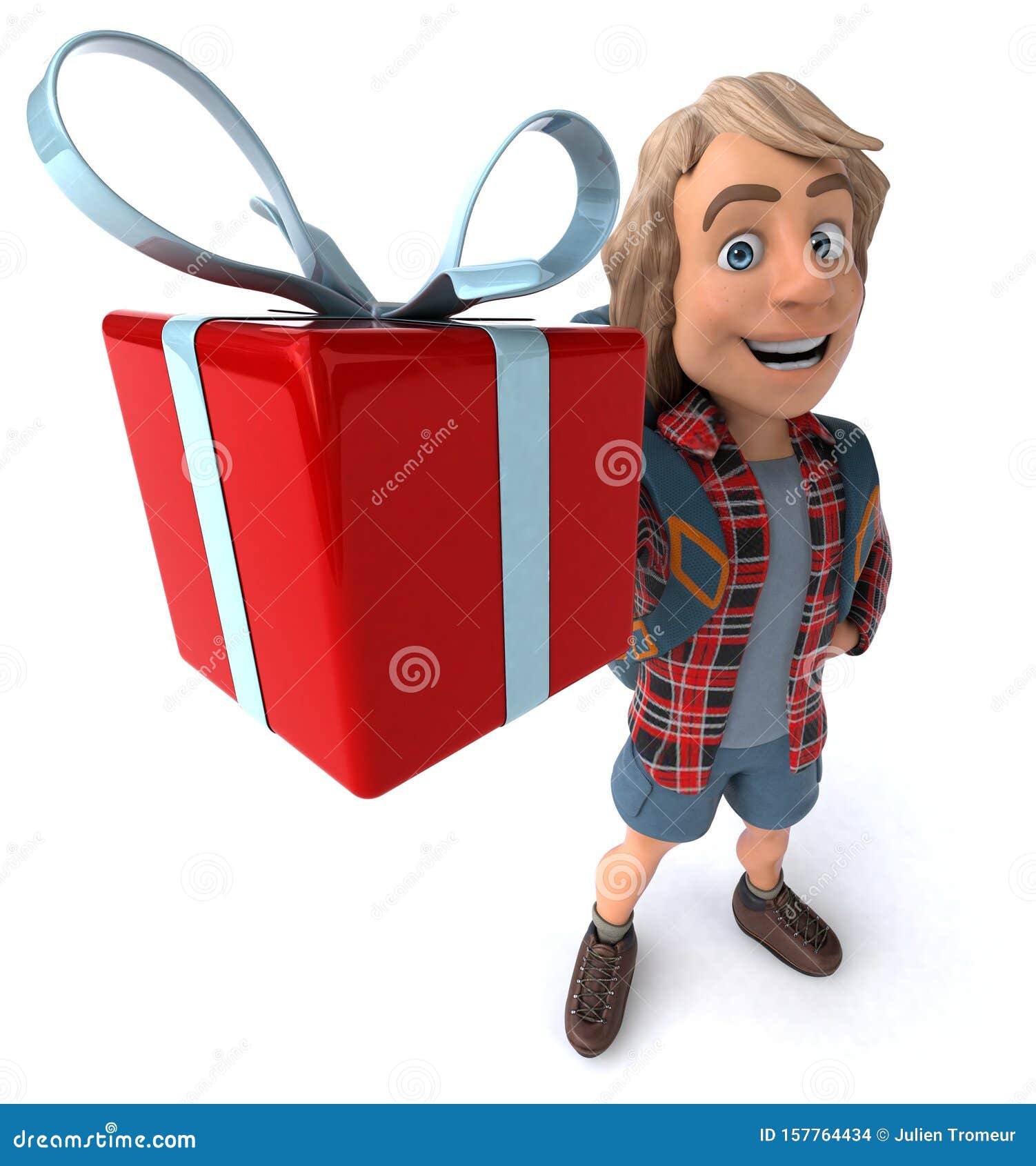 Fun backpacker cartoon guy stock illustration. Illustration of birthday ...