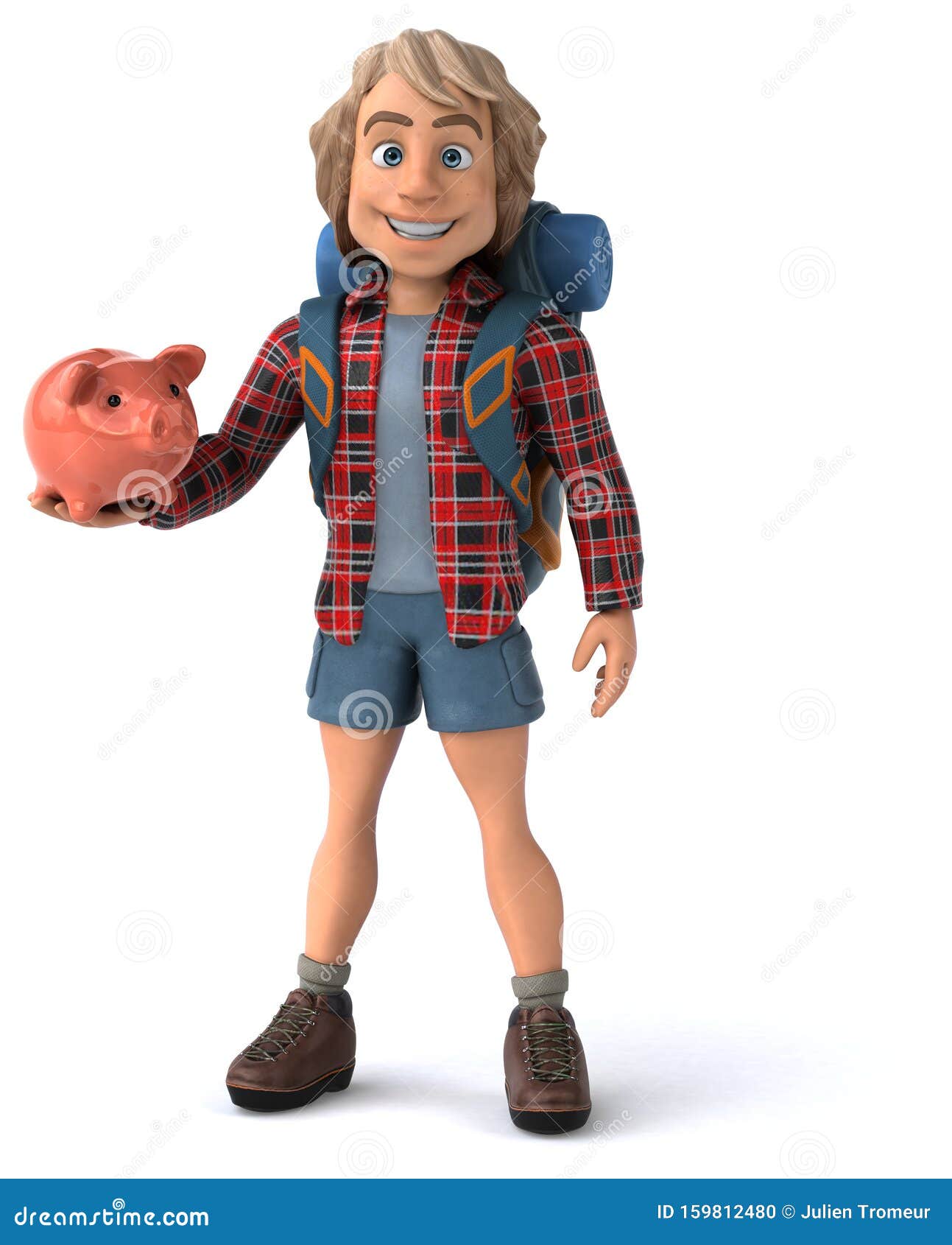 Fun backpacker cartoon guy stock illustration. Illustration of backpack ...