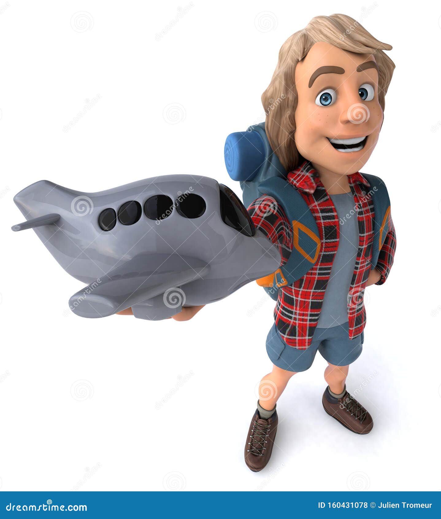 Fun backpacker cartoon guy stock illustration. Illustration of camper ...
