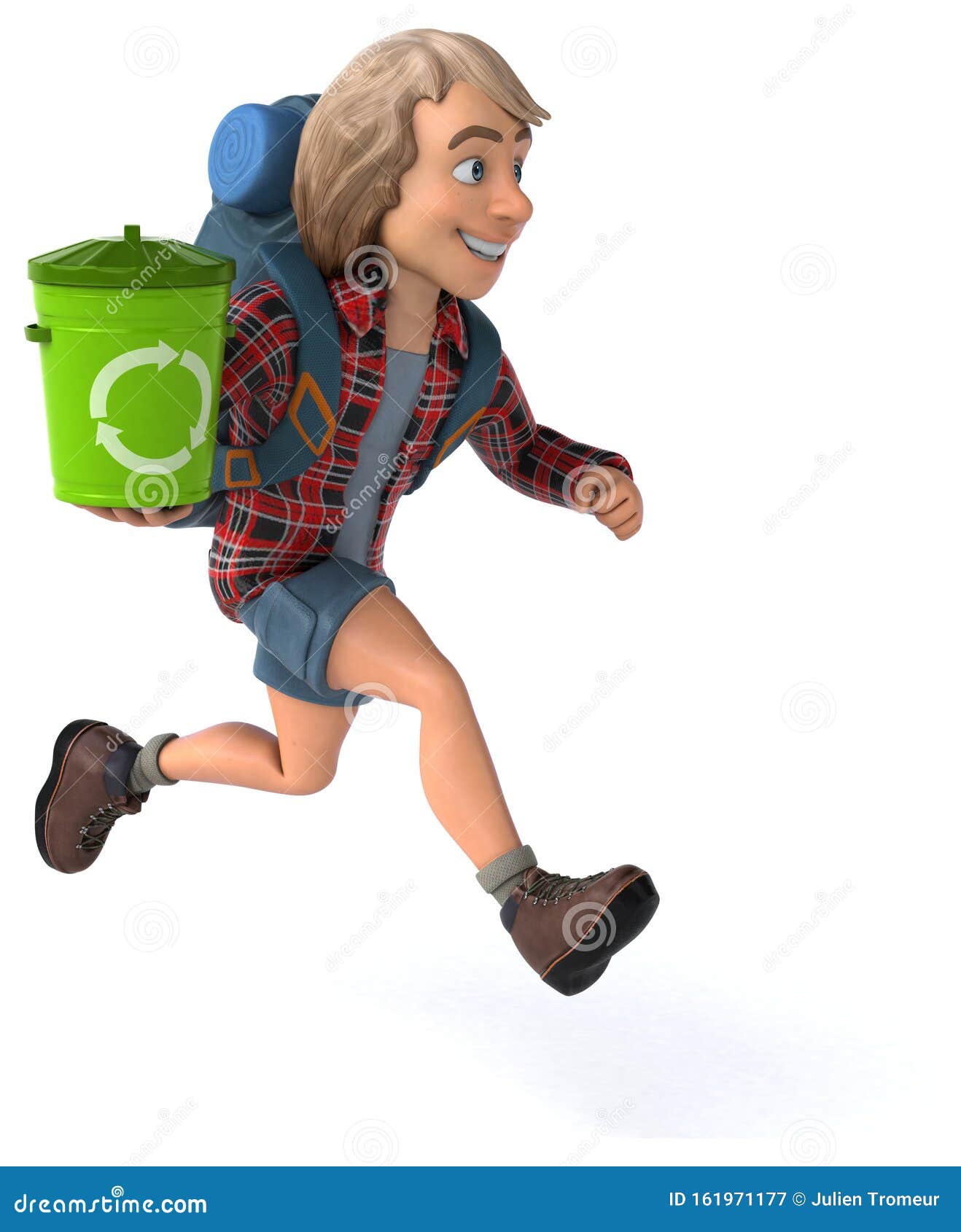 Fun backpacker cartoon guy stock illustration. Illustration of happy ...