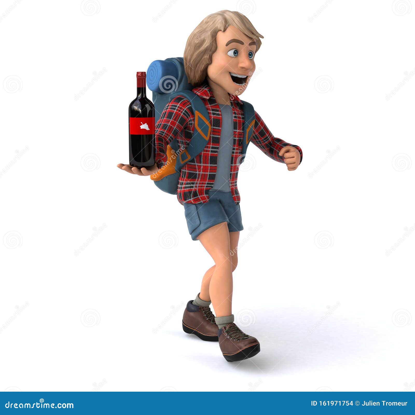 Fun backpacker cartoon guy stock illustration. Illustration of hiker ...