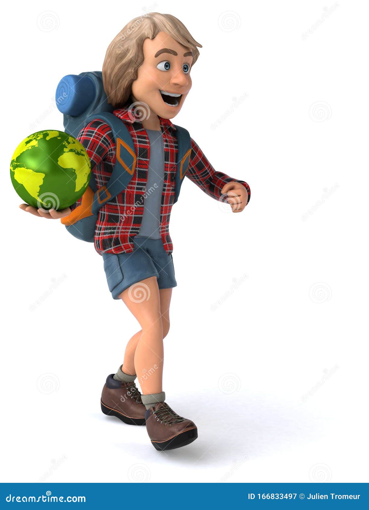 Fun backpacker cartoon guy stock illustration. Illustration of camping ...