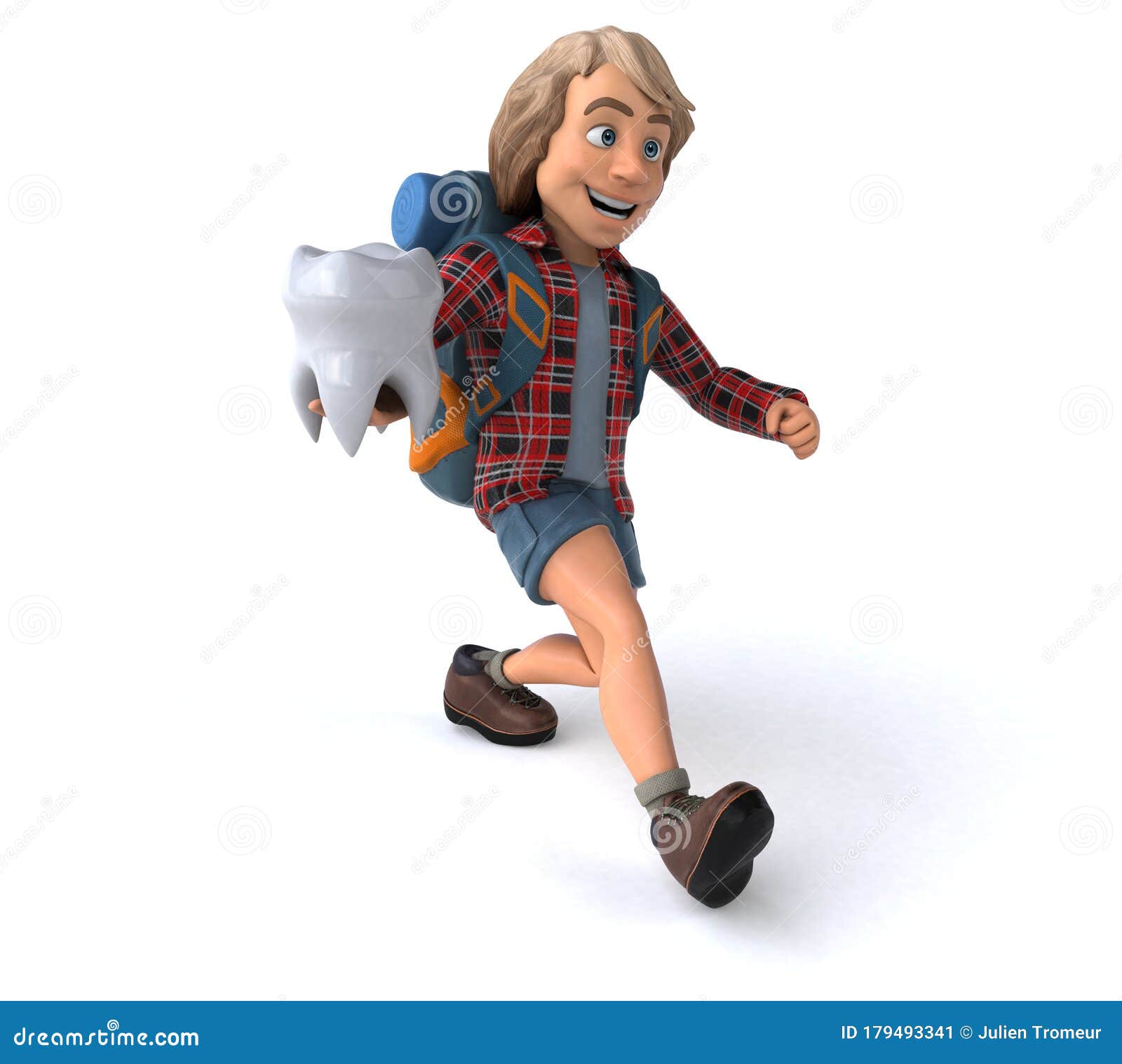 Fun backpacker cartoon guy stock illustration. Illustration of trail ...