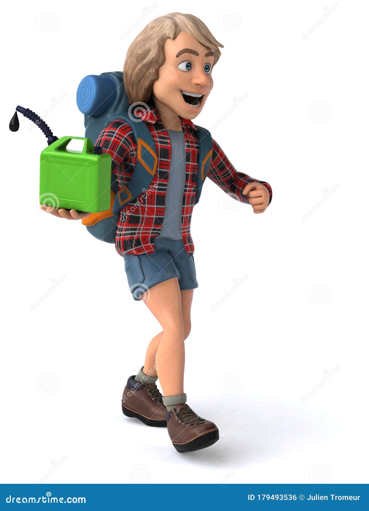 Fun backpacker cartoon guy stock illustration. Illustration of hike ...