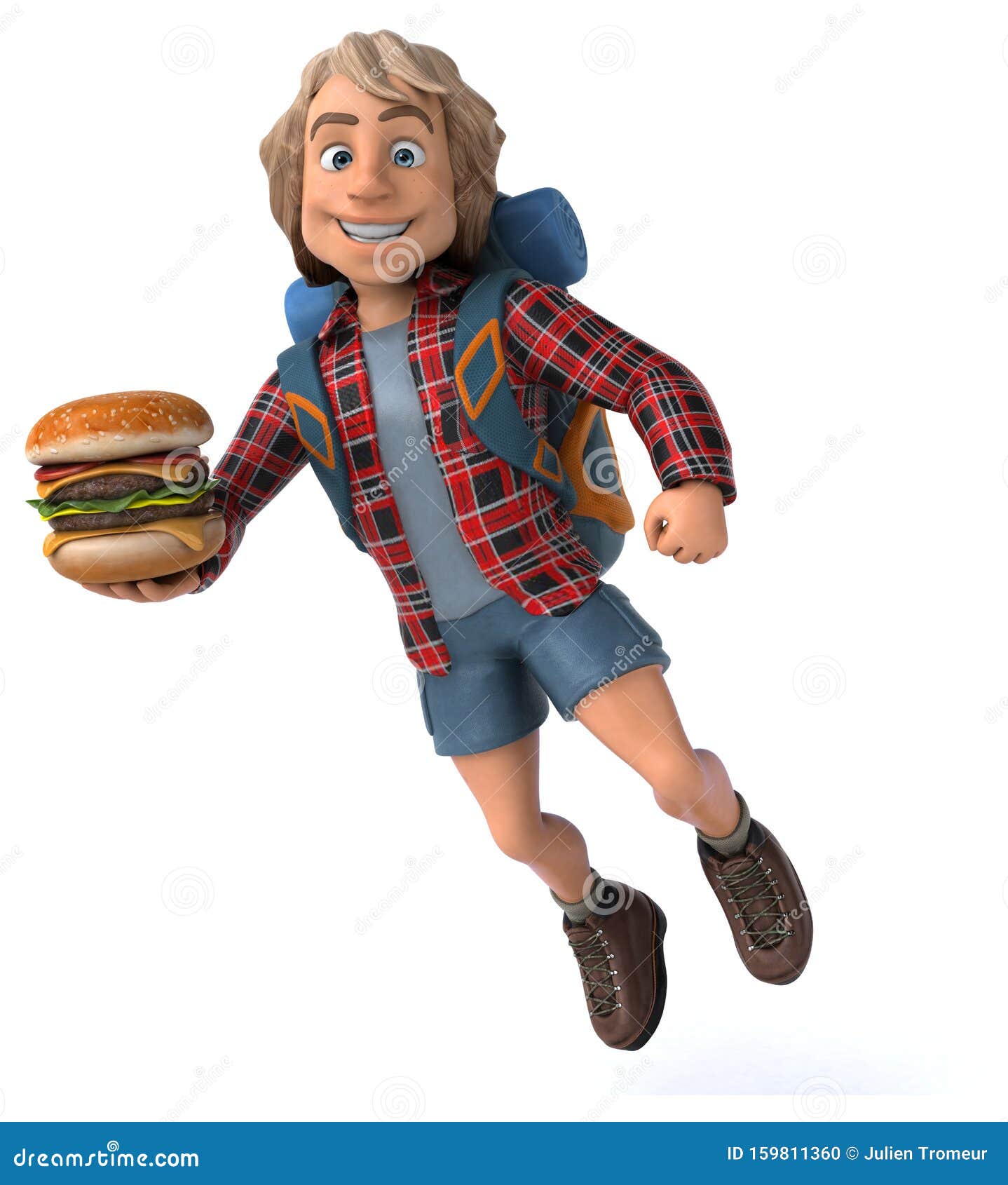 Fun backpacker cartoon guy stock illustration. Illustration of extreme ...