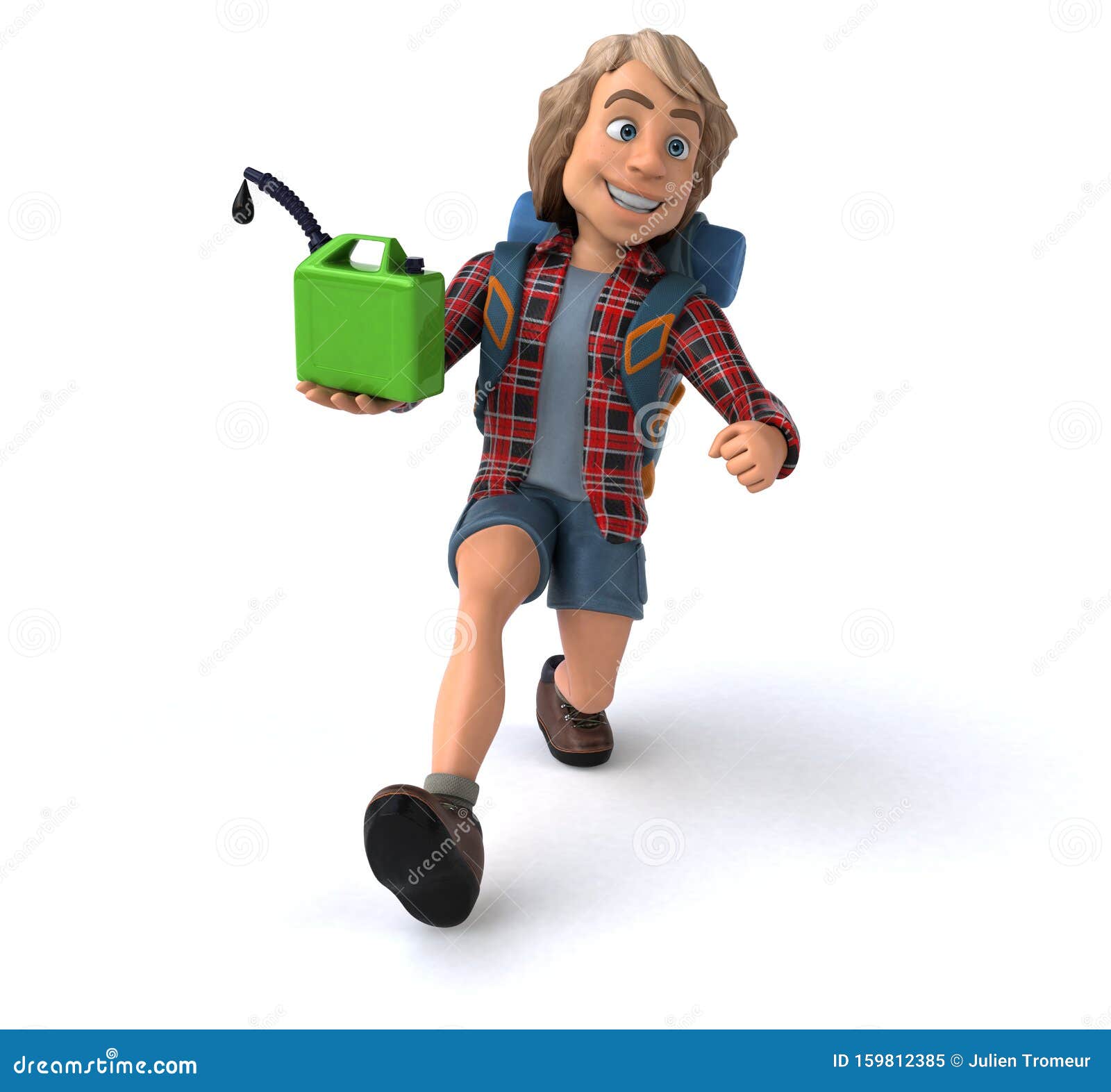 Fun backpacker cartoon guy stock illustration. Illustration of healthy ...