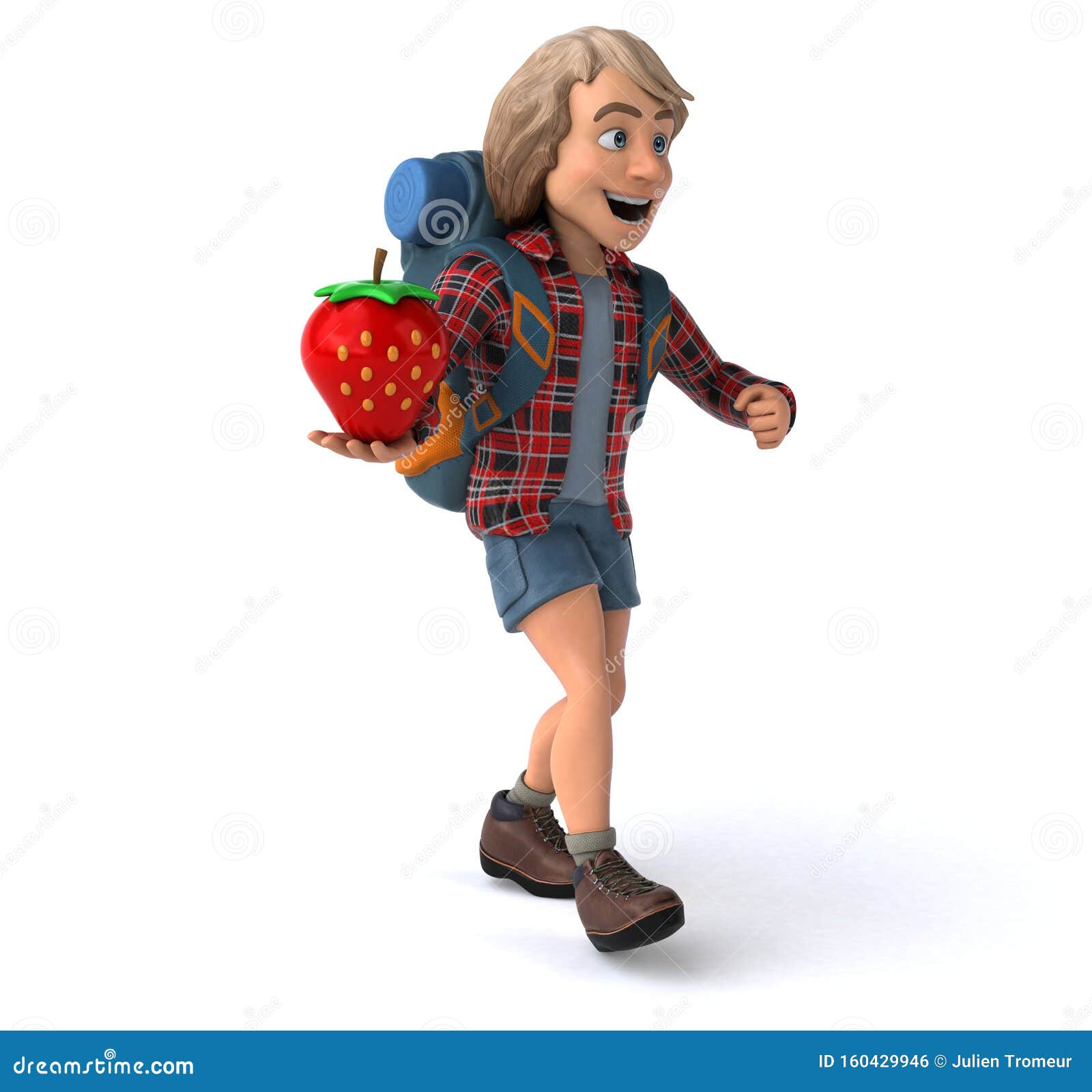 Fun backpacker cartoon guy stock illustration. Illustration of ...