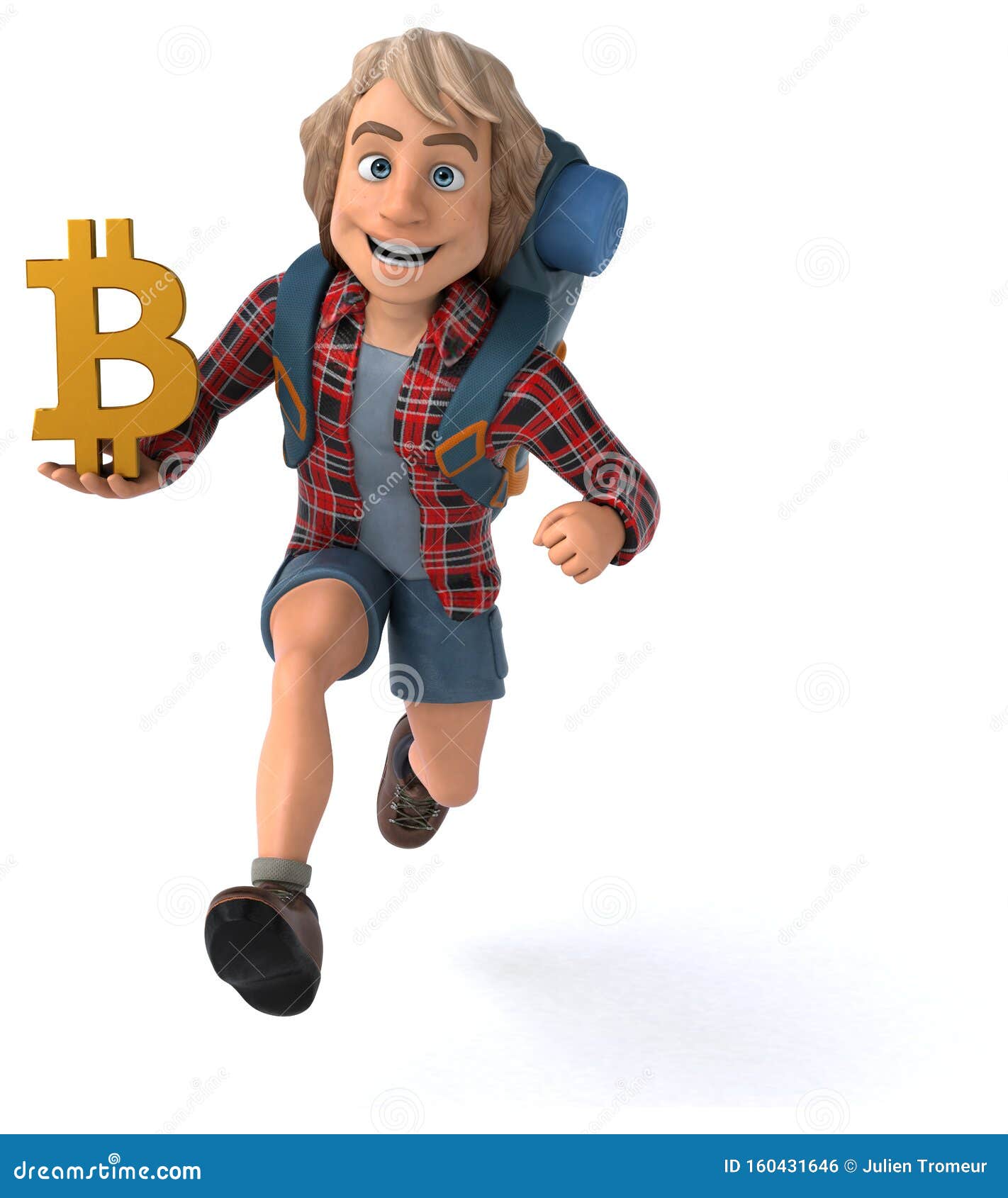 Fun backpacker cartoon guy stock illustration. Illustration of happy ...