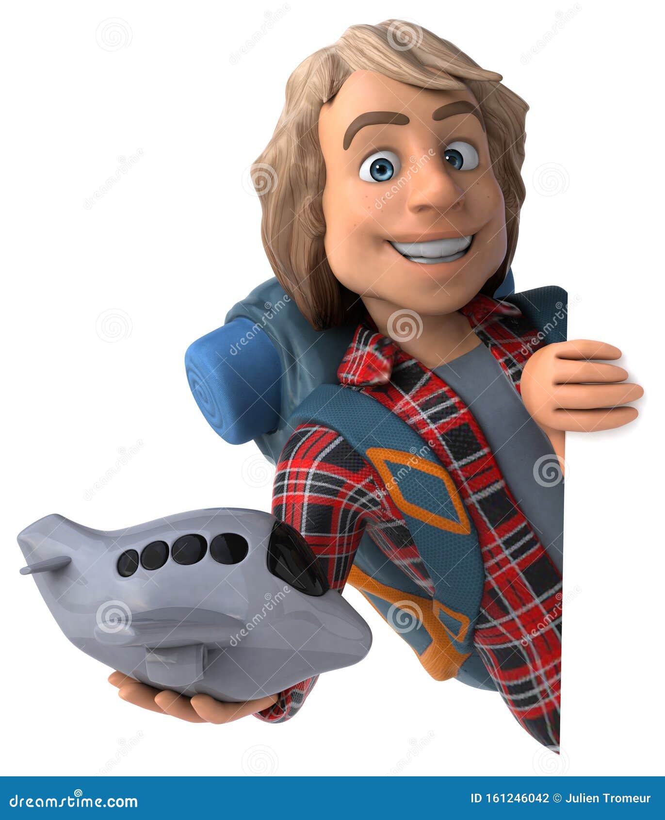 Fun backpacker cartoon guy stock illustration. Illustration of nature ...