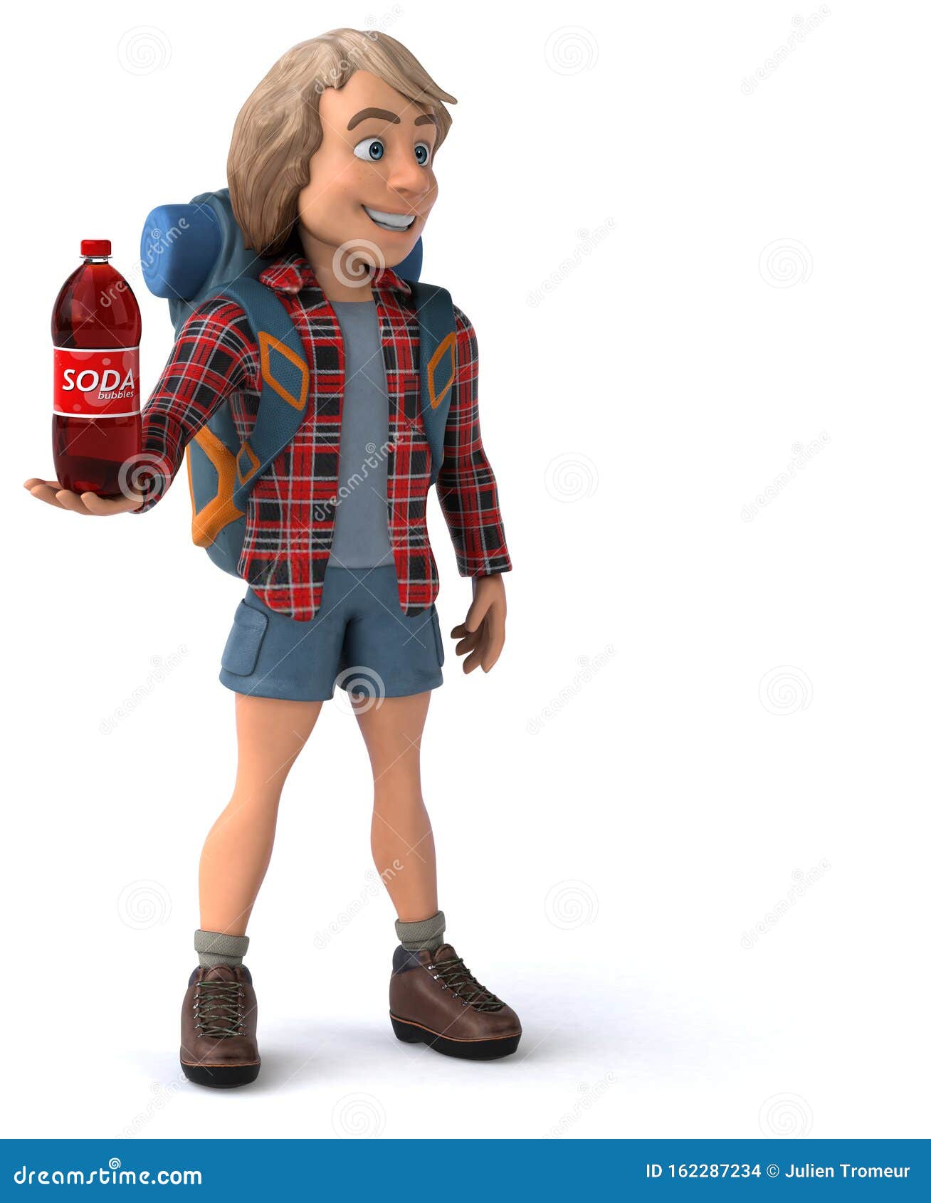 Fun backpacker cartoon guy stock illustration. Illustration of extreme ...