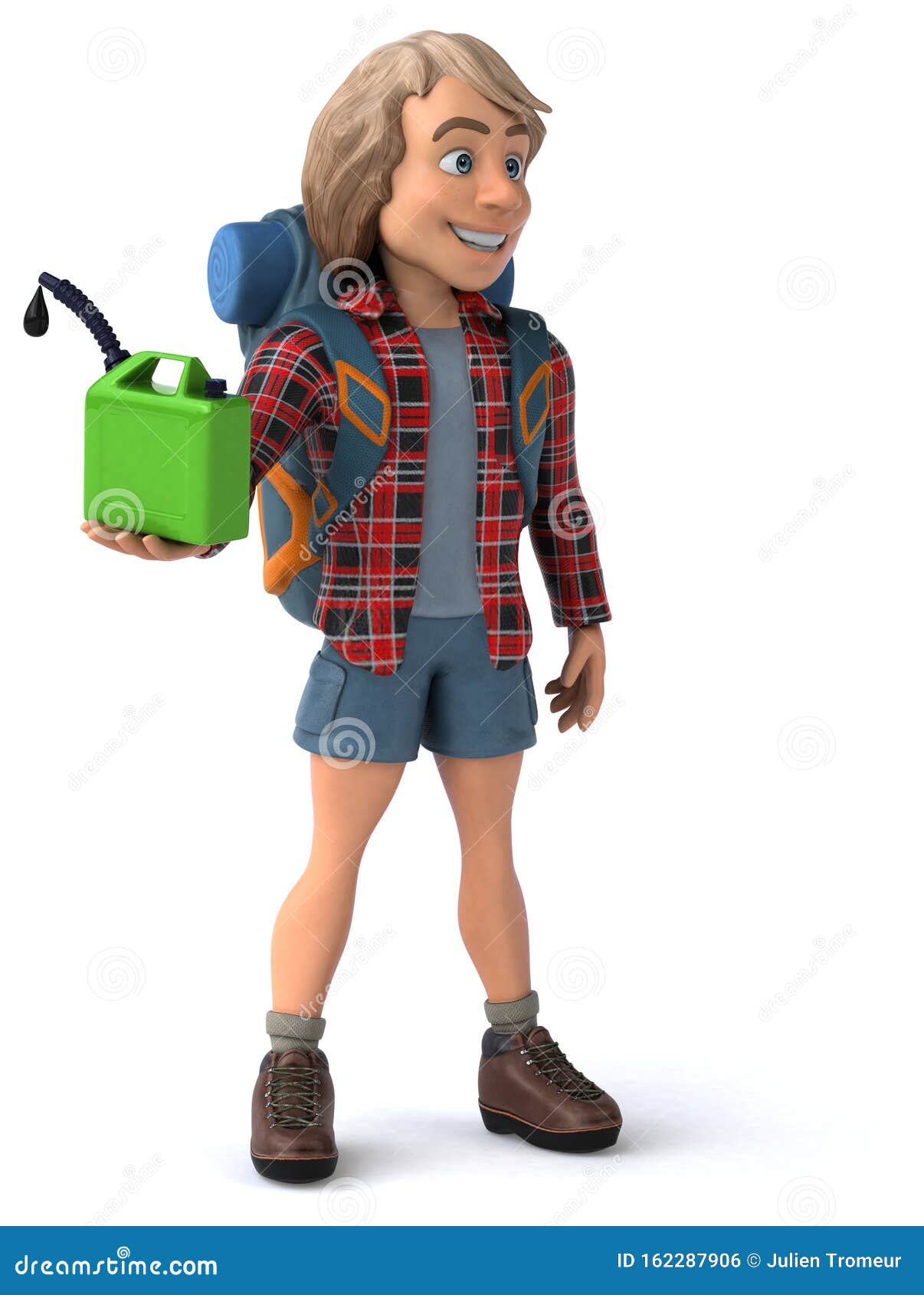 Fun backpacker cartoon guy stock illustration. Illustration of energy ...