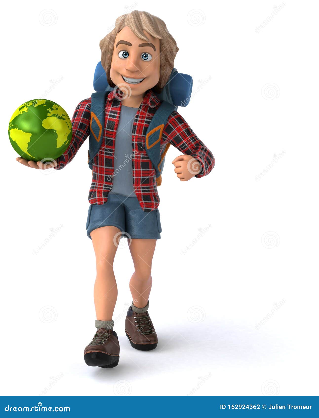 Fun backpacker cartoon guy stock illustration. Illustration of backpack ...
