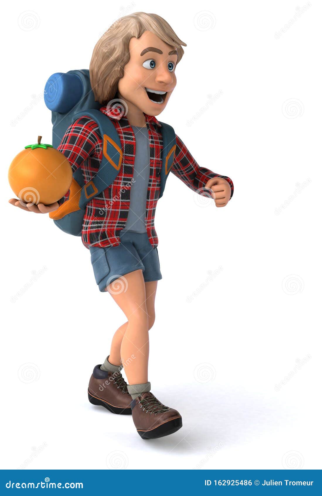 Fun backpacker cartoon guy stock illustration. Illustration of camper ...