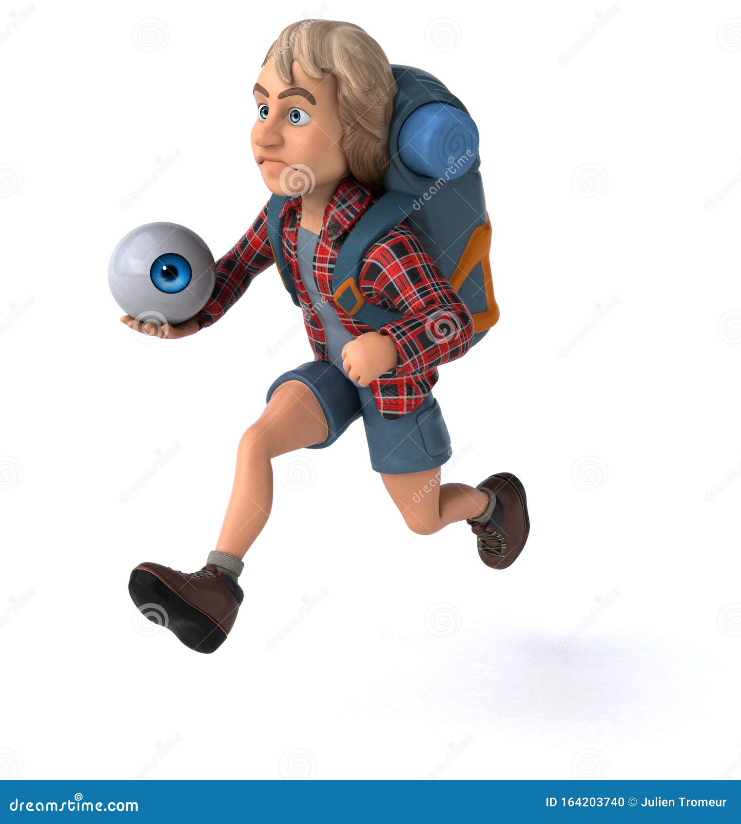 Fun backpacker cartoon guy stock illustration. Illustration of ...