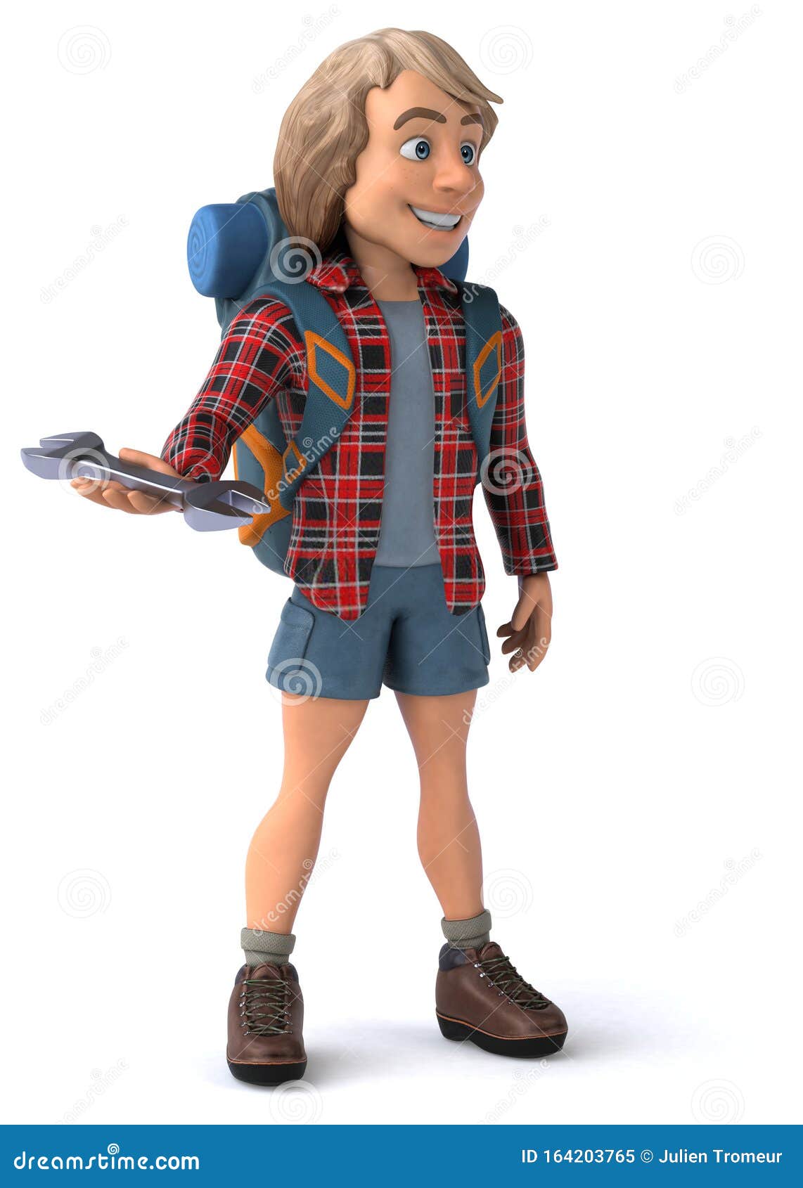 Fun backpacker cartoon guy stock illustration. Illustration of hiker ...