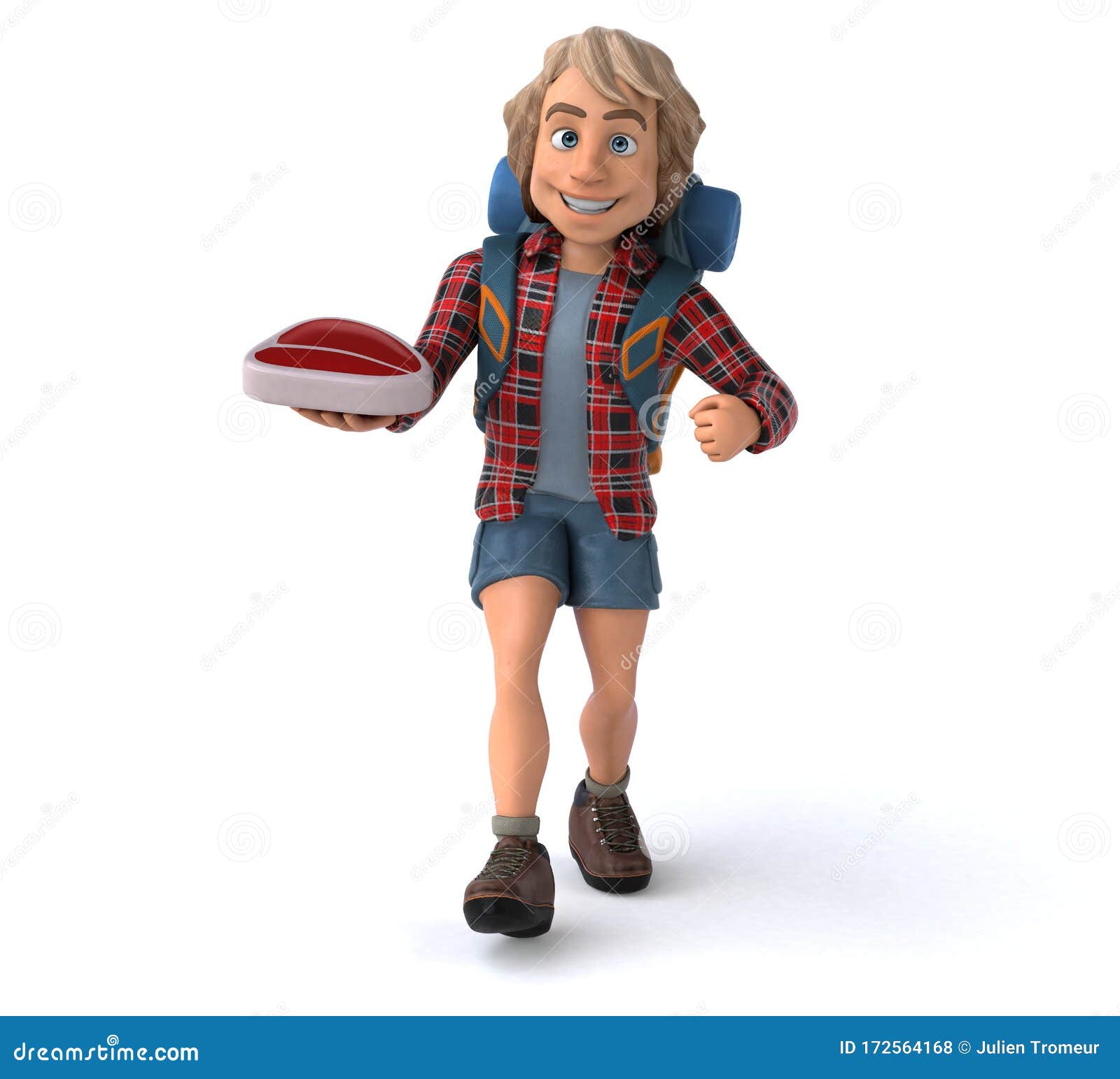 Fun backpacker cartoon guy stock illustration. Illustration of trip ...